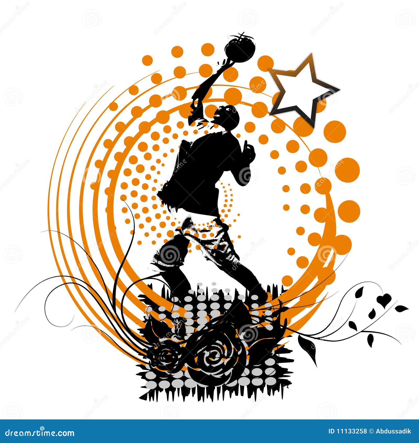 Basketball Flower Stock Illustrations – 551 Basketball Flower Stock ...