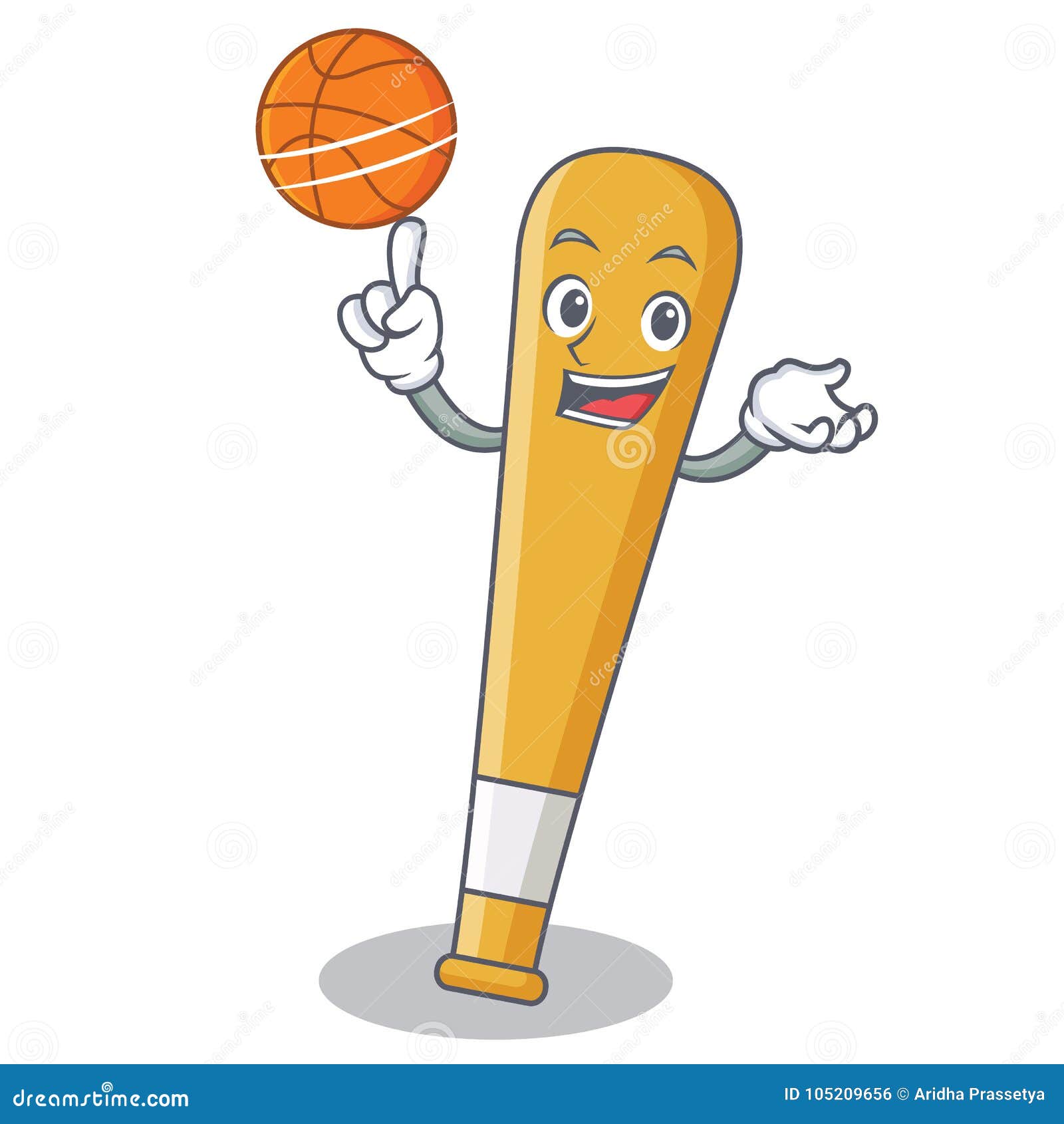 With Basketball Baseball Bat Character Cartoon Stock Vector ...