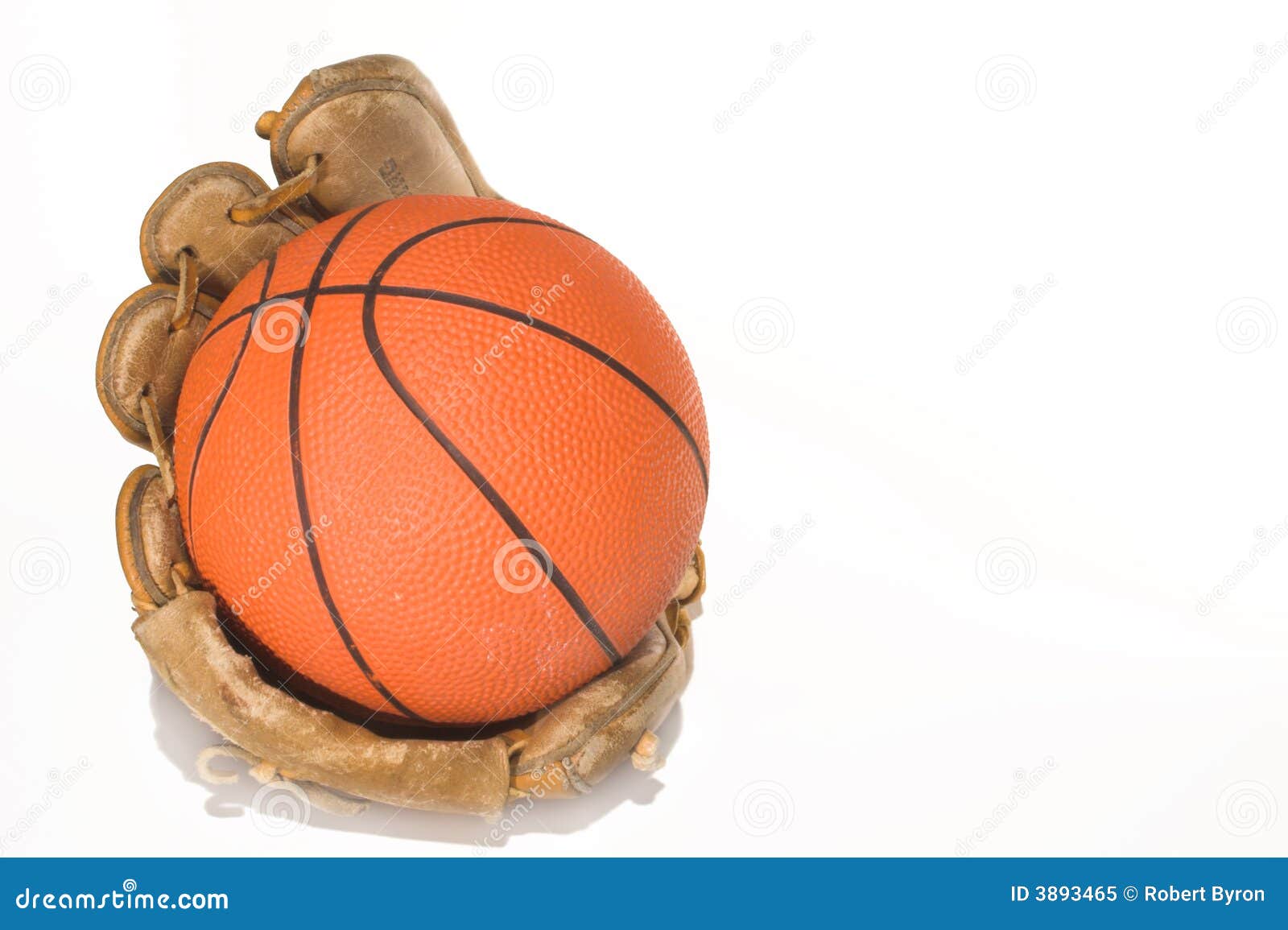 Basketball in Baseball Mitt Stock Image - Image of baseball, space: 3893465