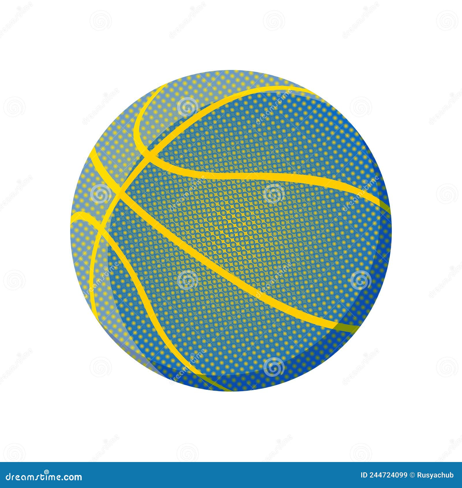 Basketball Blue with a Yellow Ball for Sports on a White Background ...