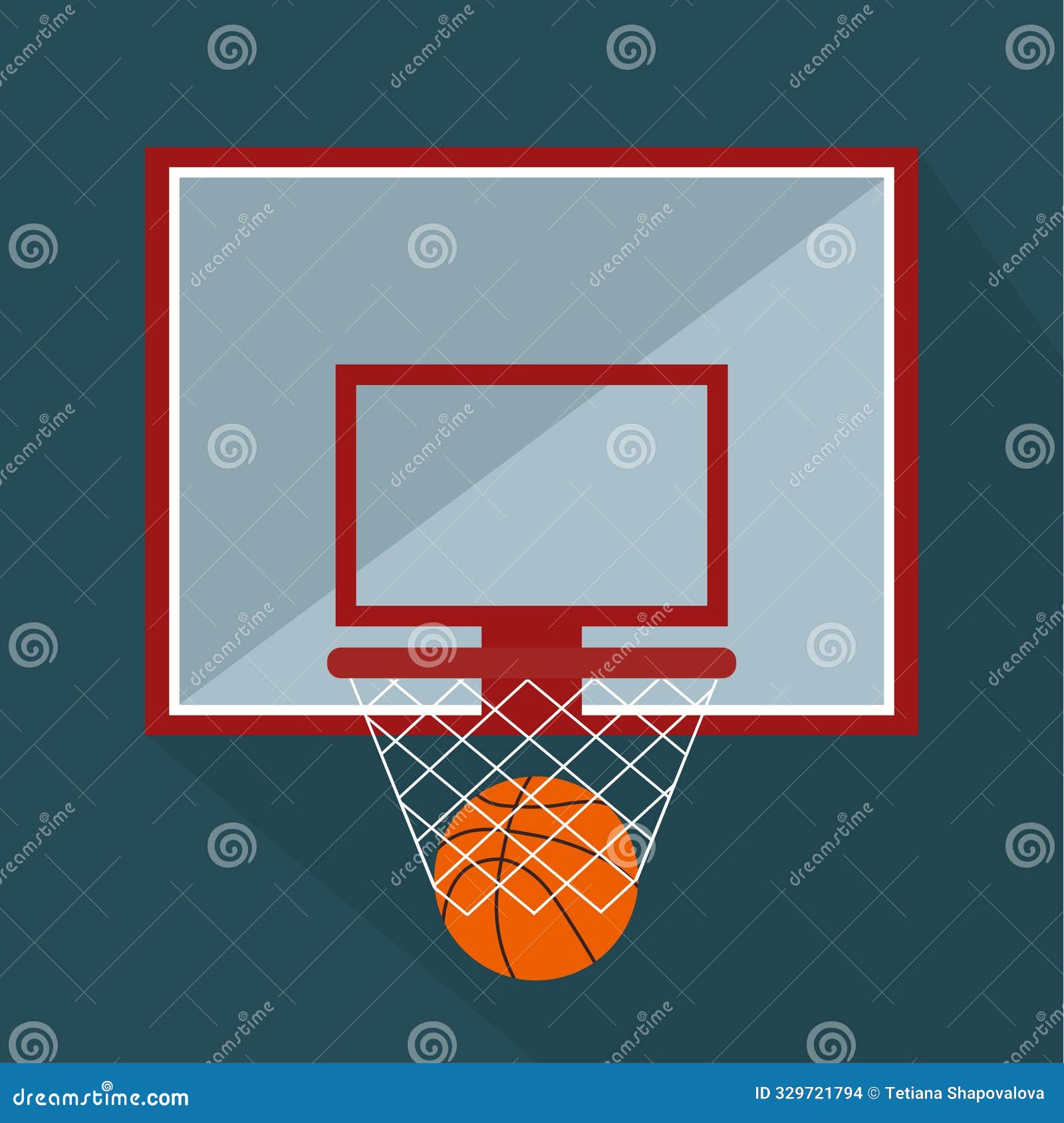 Basketball Board on Blue Background. Vector Stock Illustration ...