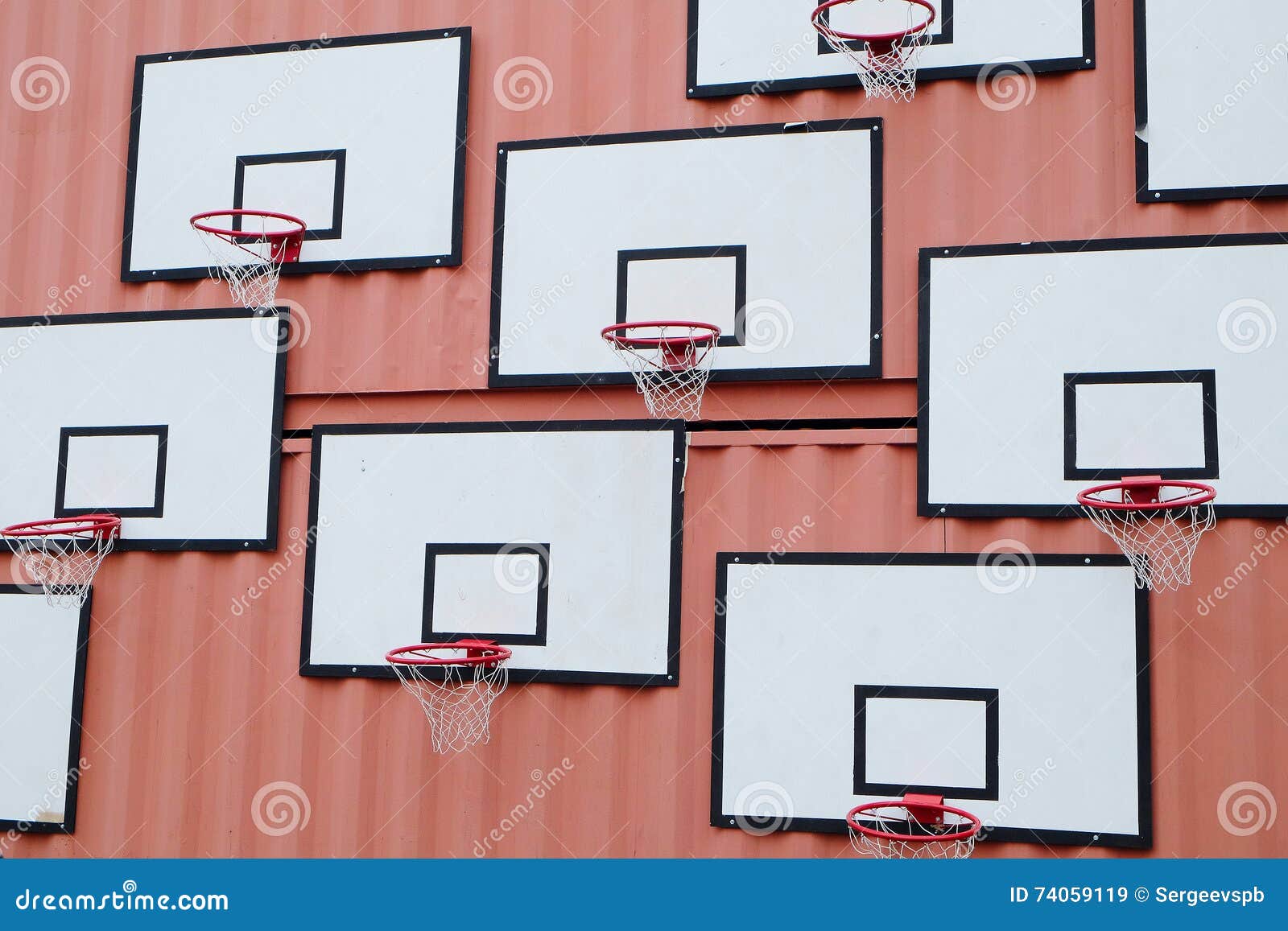 Basketball Boards on the Wall Stock Image - Image of space, outdoor ...