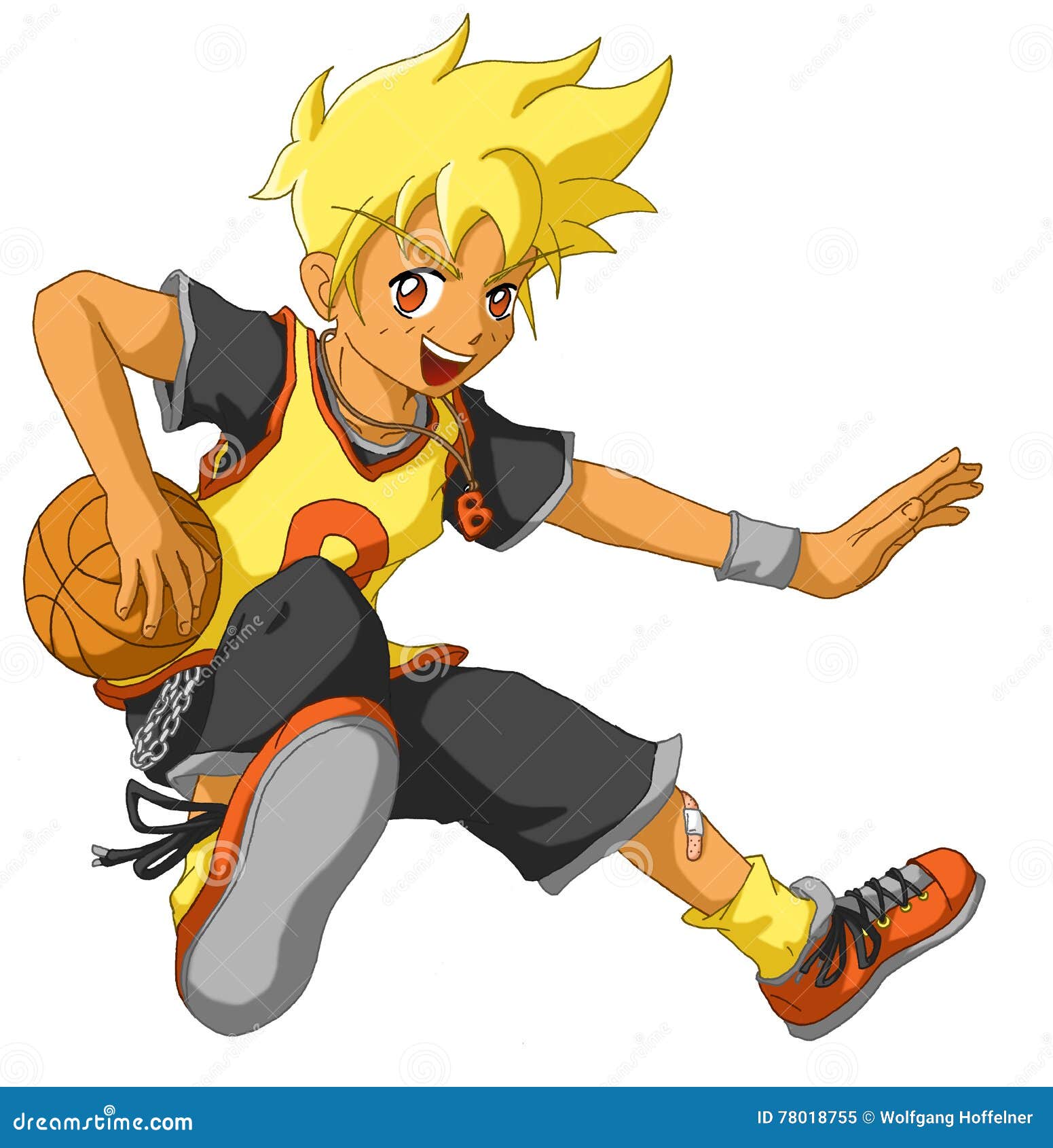 Basketball Boy stock image. Illustration of comic, blond - 78018755