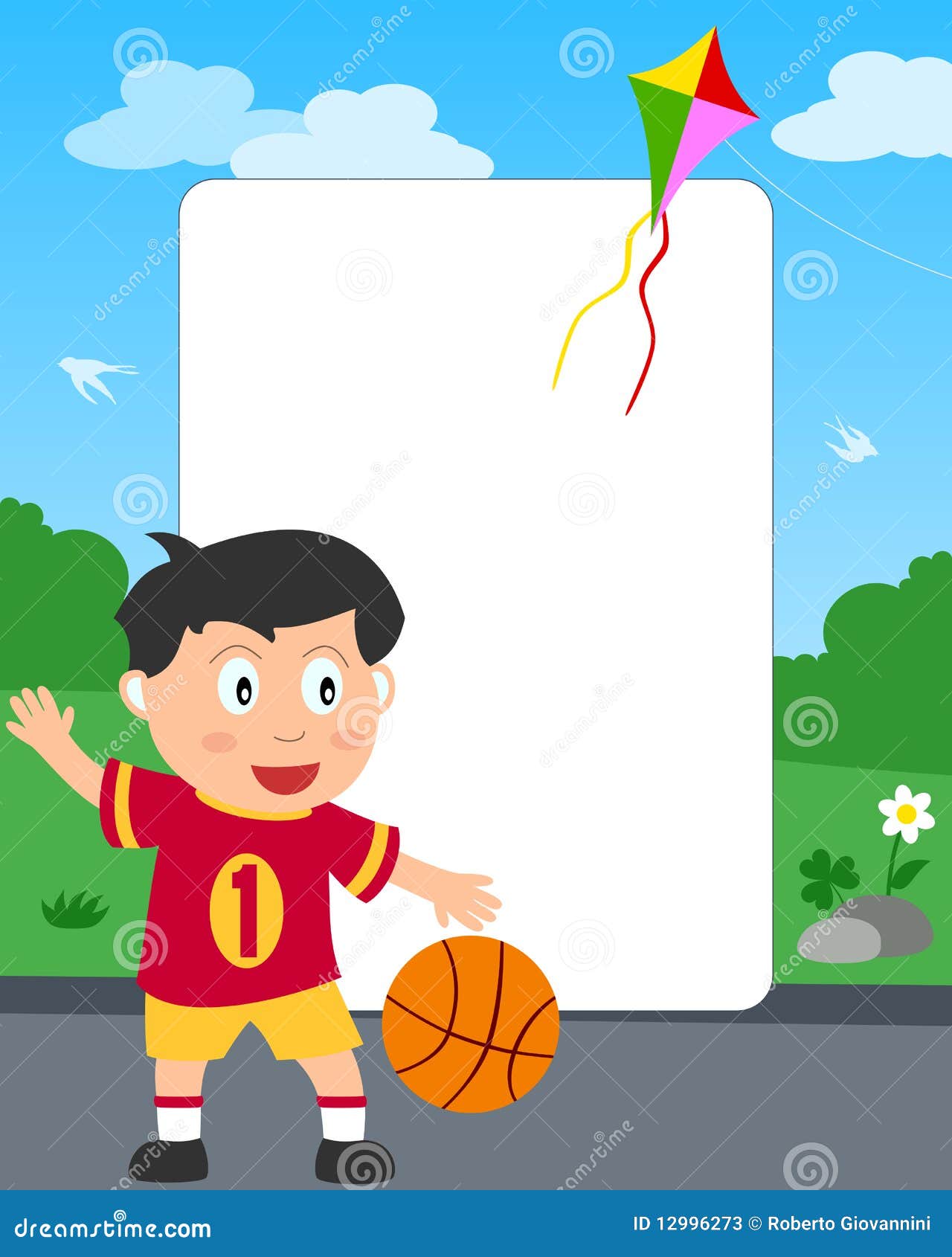 Basketball Boy Photo Frame stock vector. Illustration of athlete - 12996273