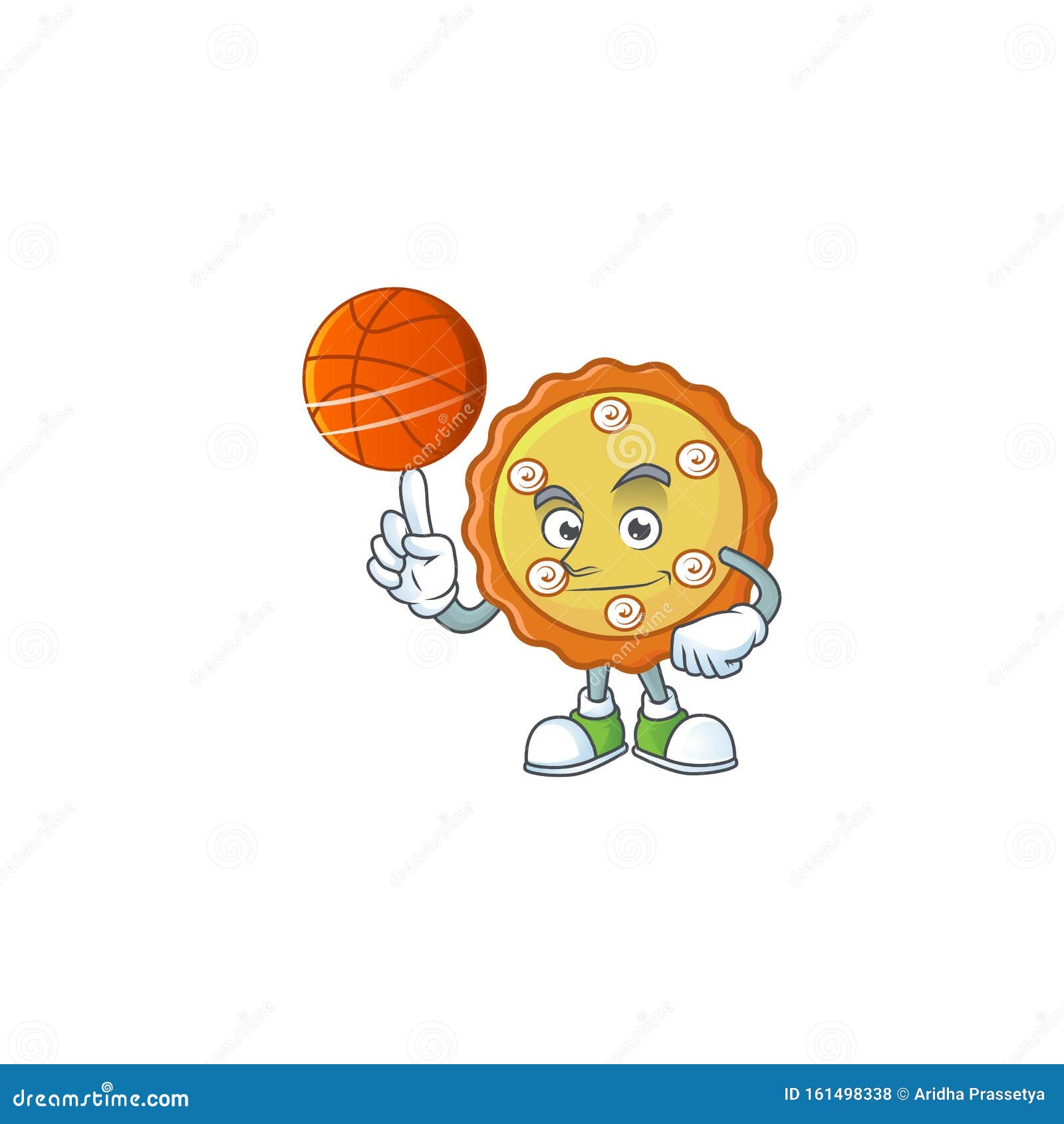 With Basketball Cake Apple Pie Sweet for Dessert. Stock Vector ...