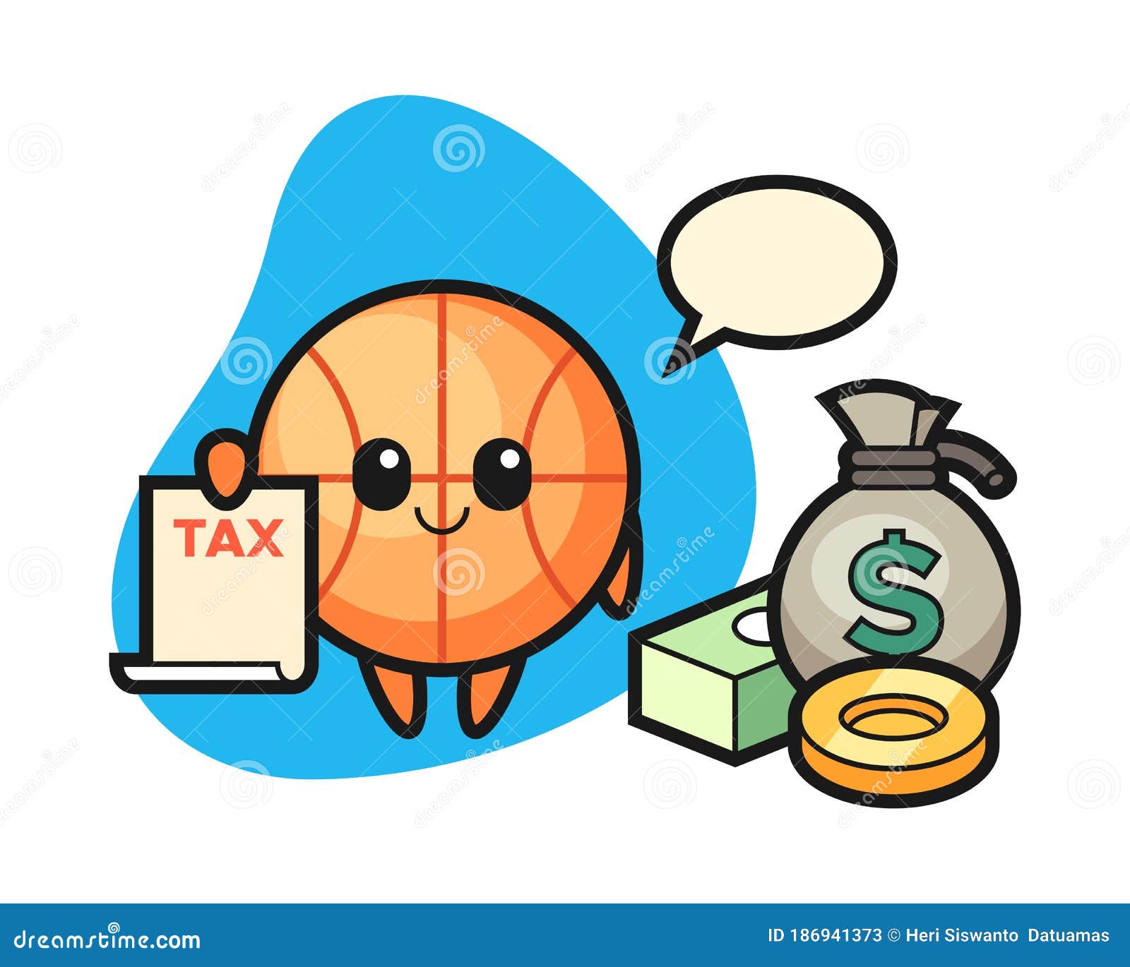 Basketball Cartoon As a Accountant Stock Vector - Illustration of round ...