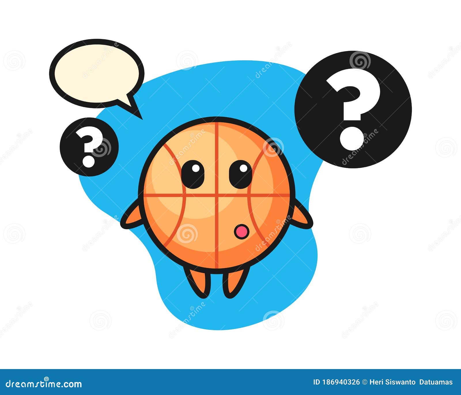 Basketball Cartoon with the Question Mark Stock Vector - Illustration ...