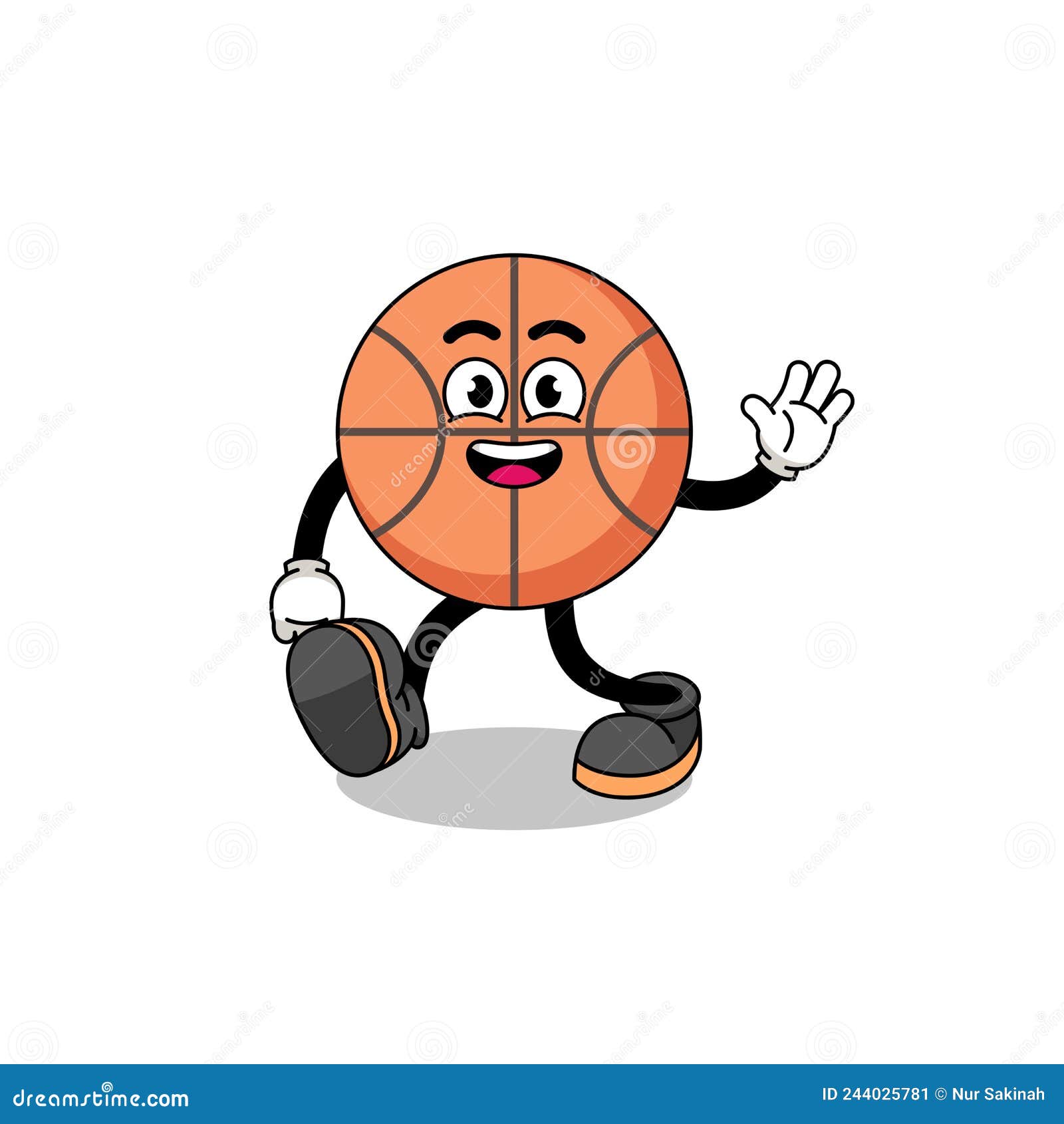 Basketball cartoon walking stock vector. Illustration of fast - 244025781