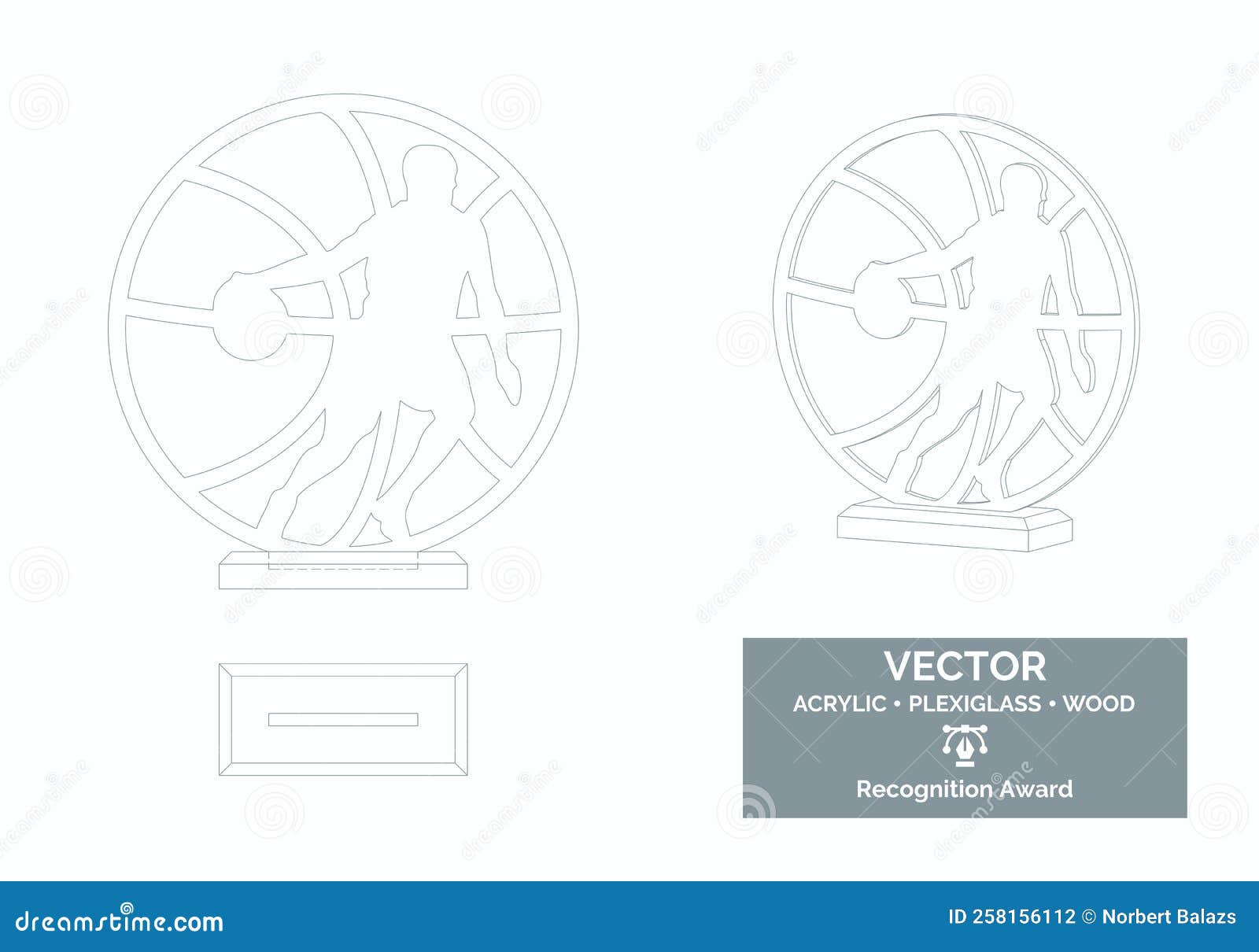 Basketball Player Trophy Vector Template, Basketball Trophy Template ...