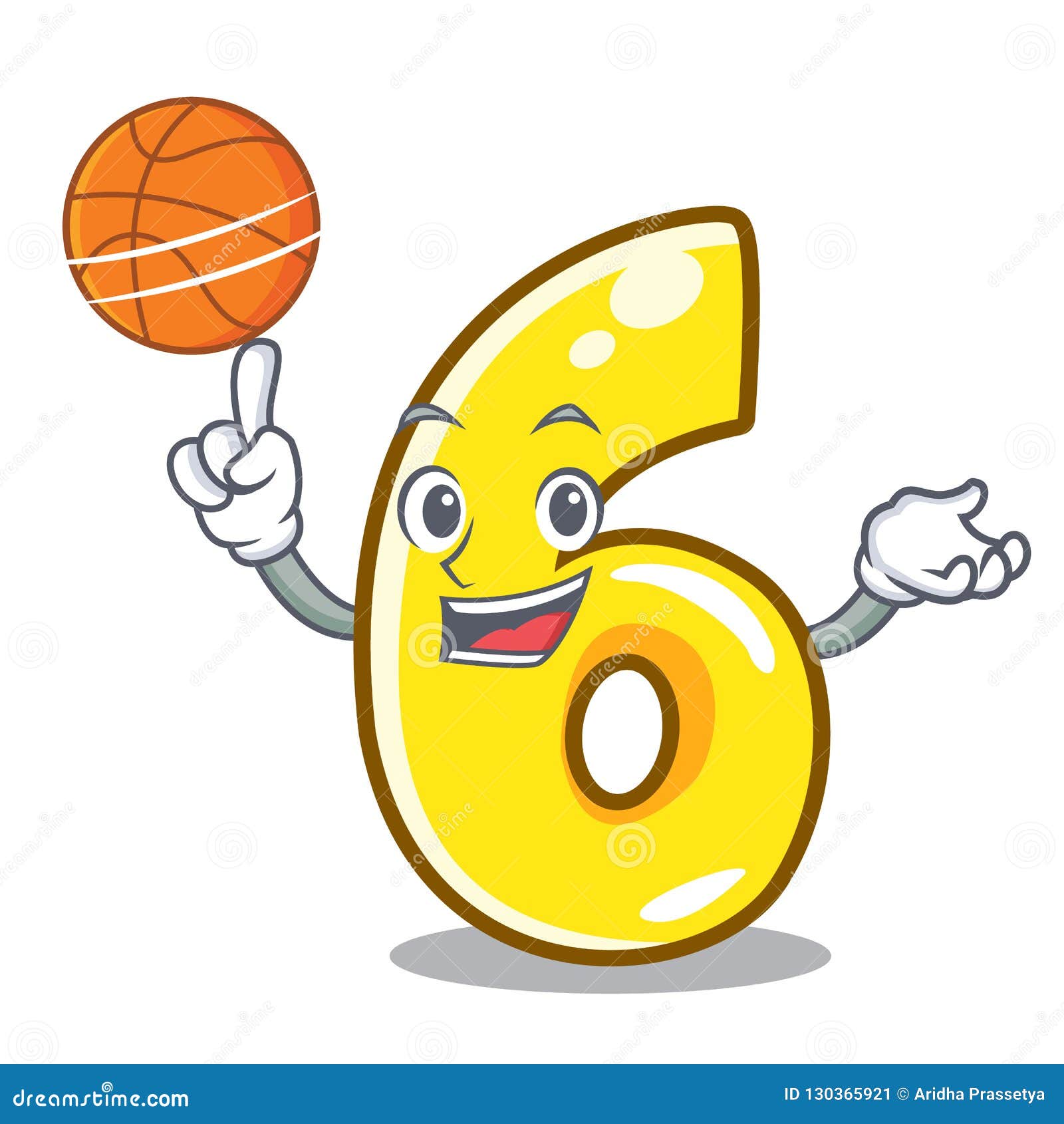 With Basketball Character Number Six on Brick Wall Stock Vector ...