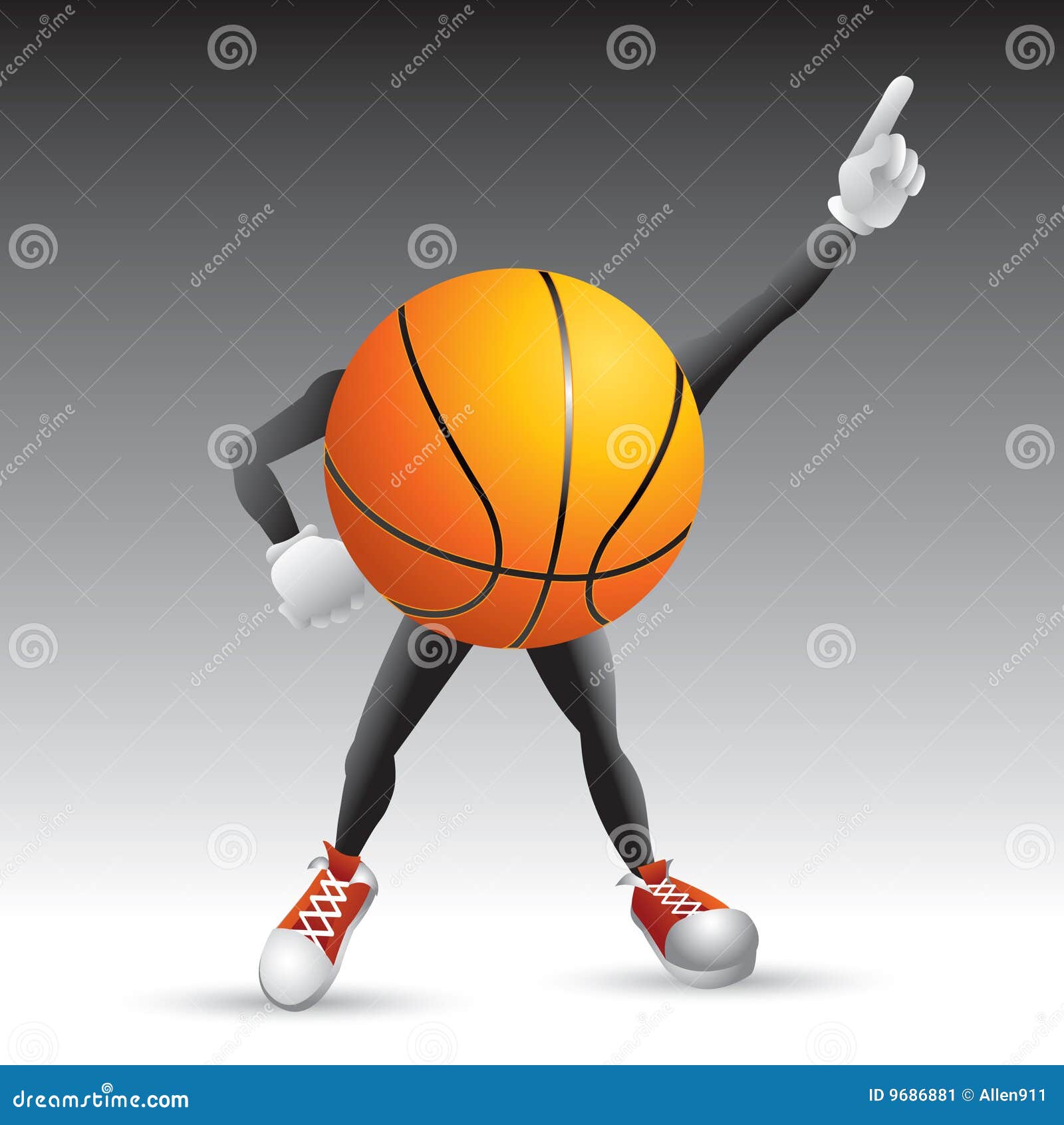 Basketball Character Striking a Pose Stock Vector - Illustration of ...