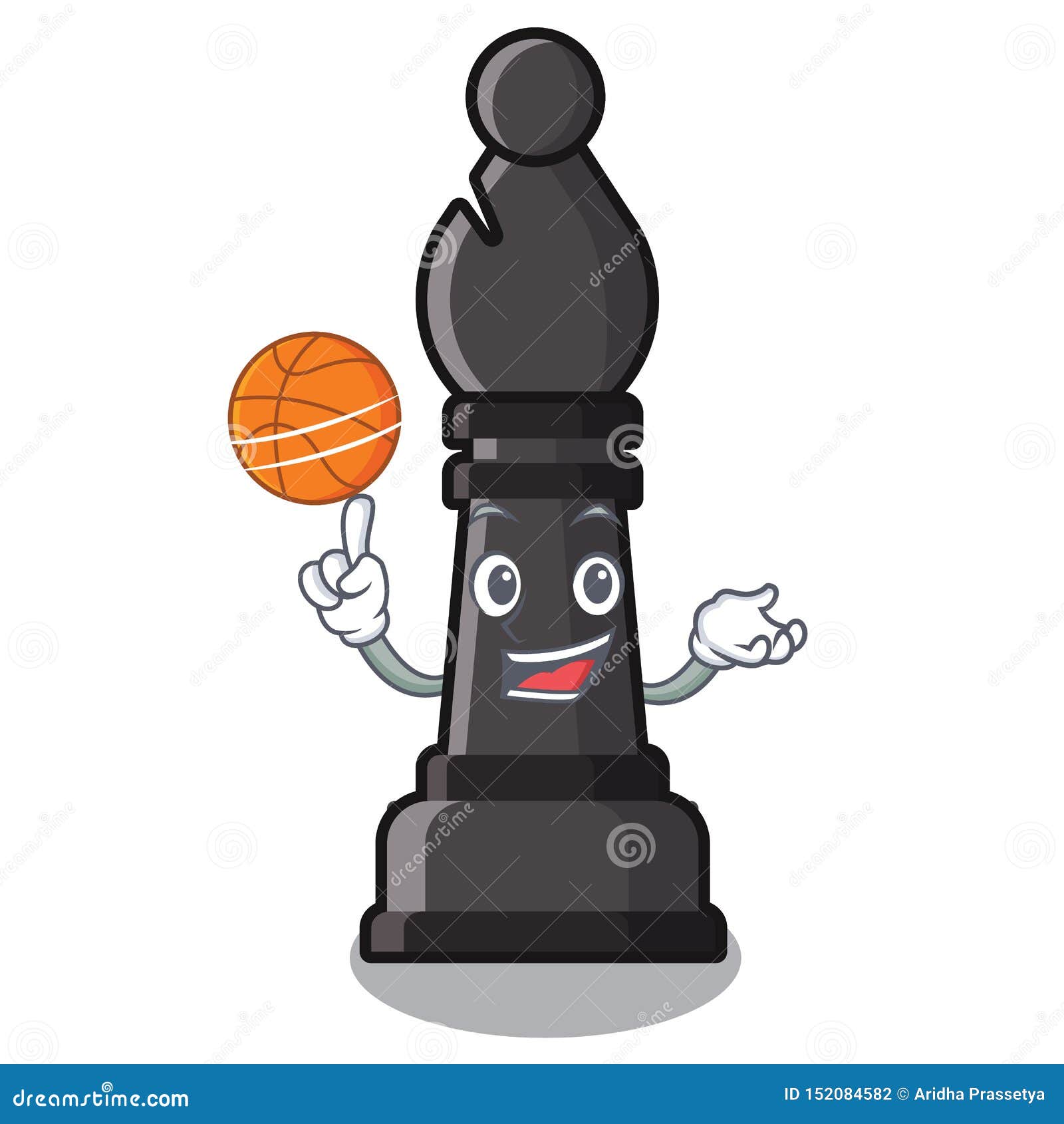With Basketball Chess Bishop Isolated with the Cartoon Stock Vector ...