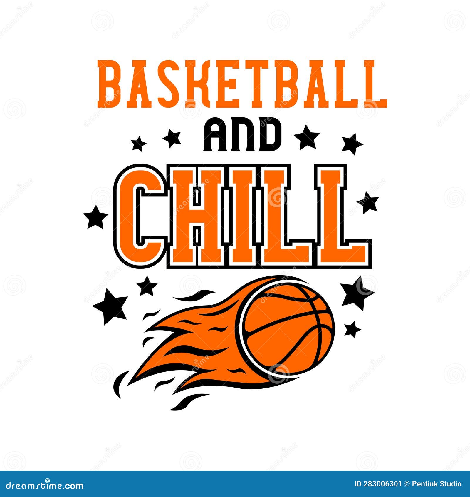 Basketball and Chill Lettering Vector Stock Vector - Illustration of ...