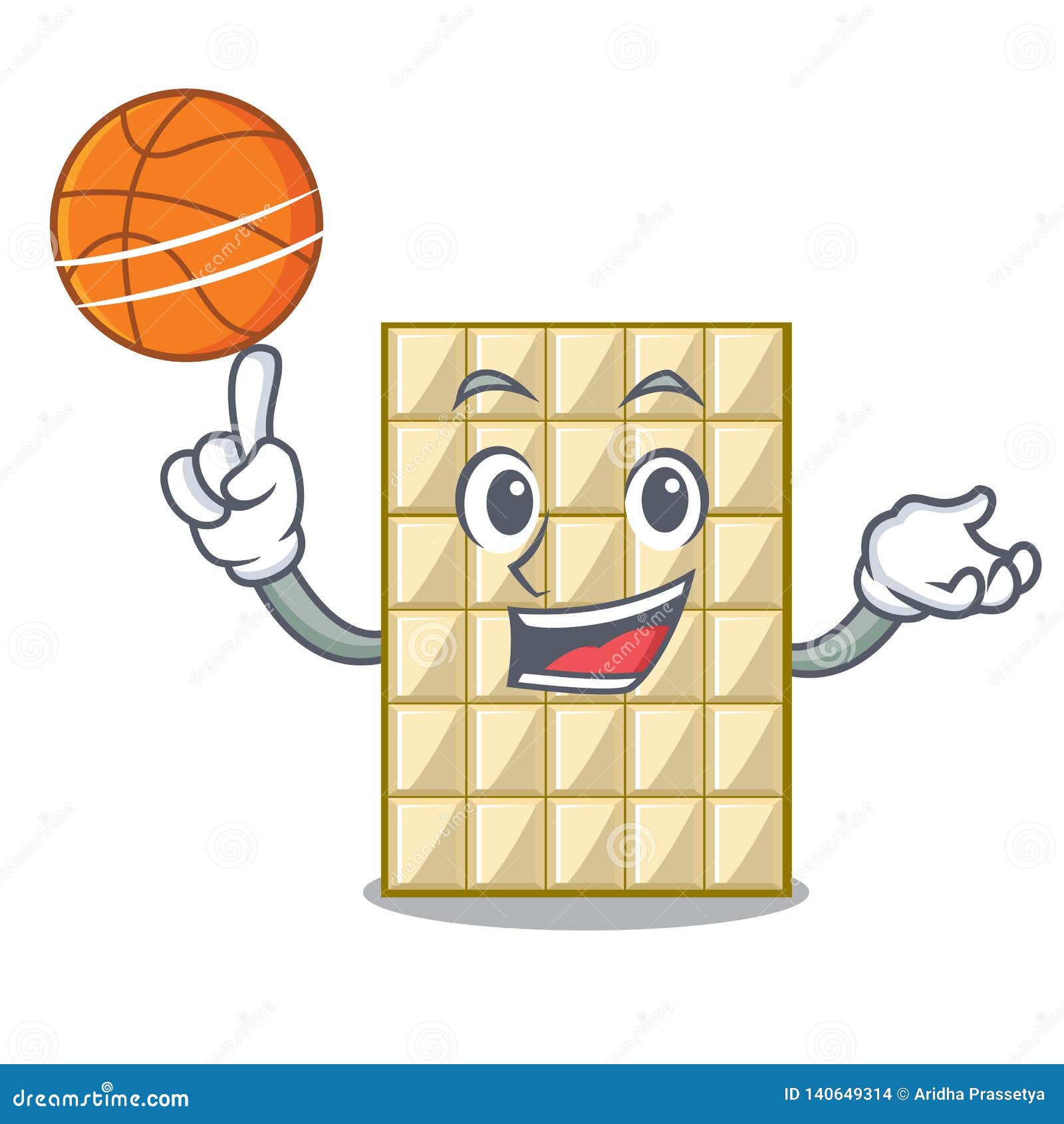 With Basketball Chocolate White in the Shape Character Stock Vector ...