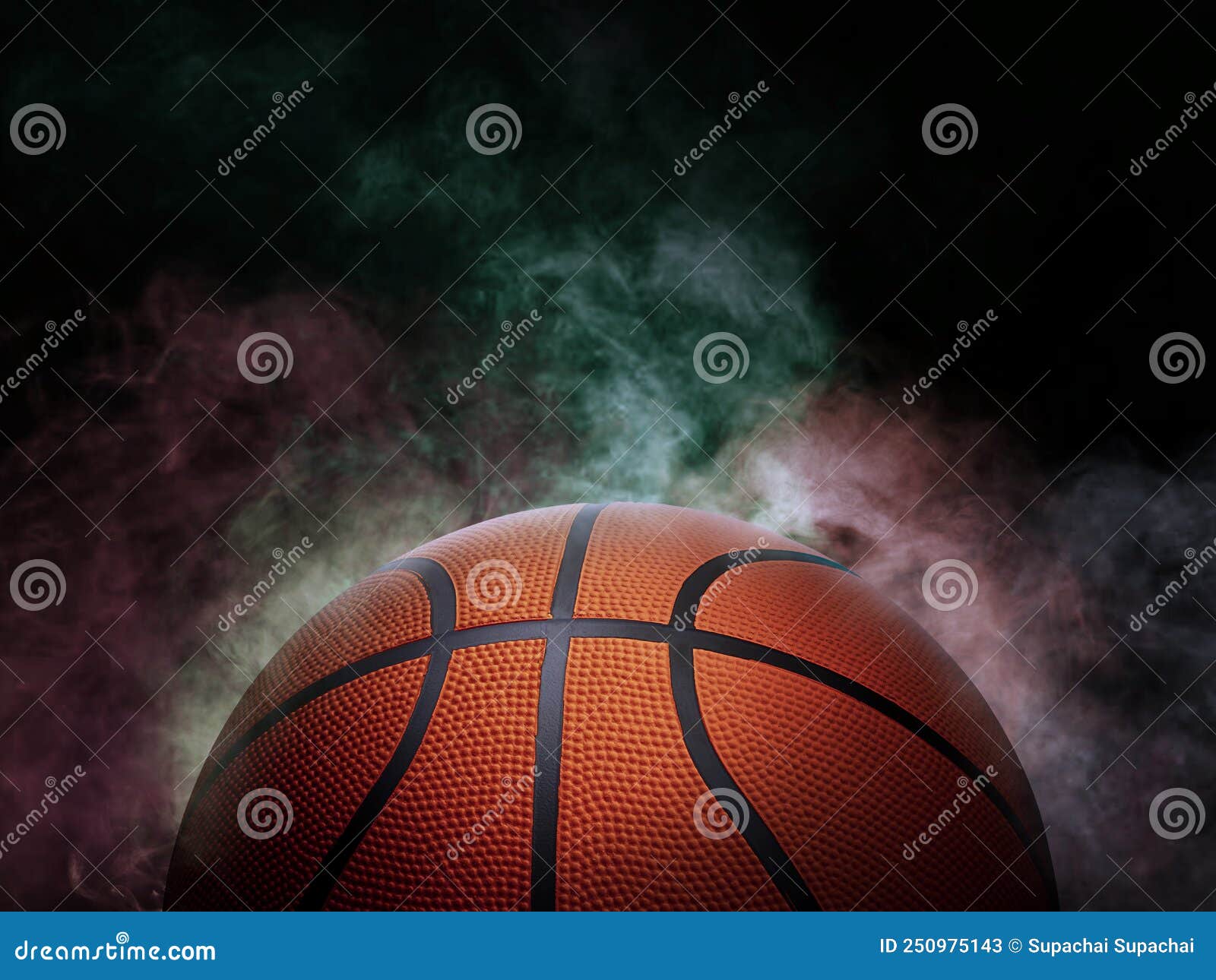 Basketball on the Color Smoke Background Editorial Stock Photo - Image ...
