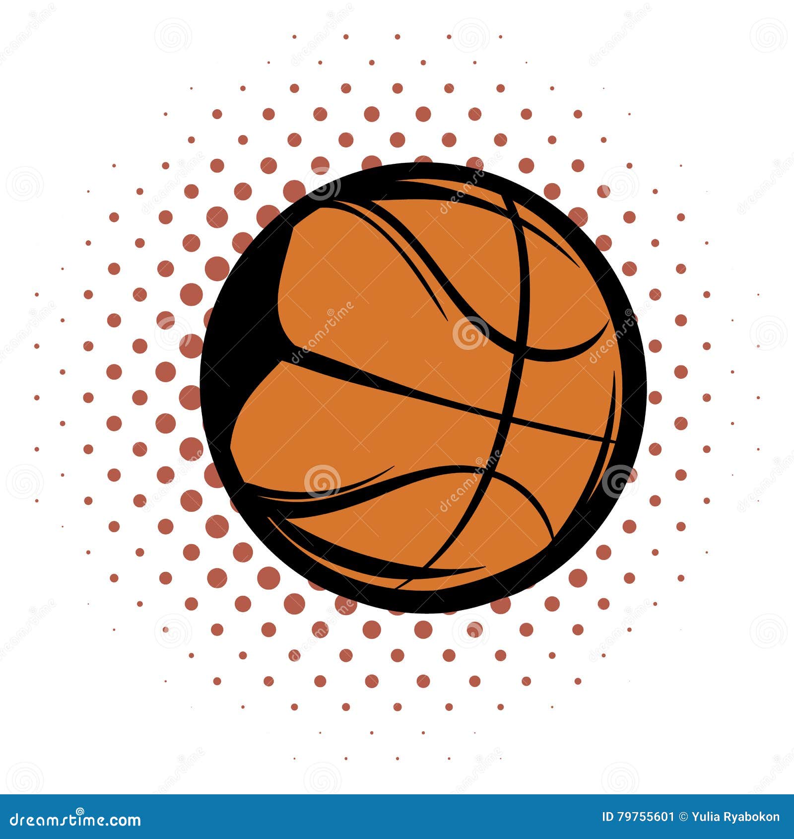 Basketball comics icon stock vector. Illustration of activity - 79755601
