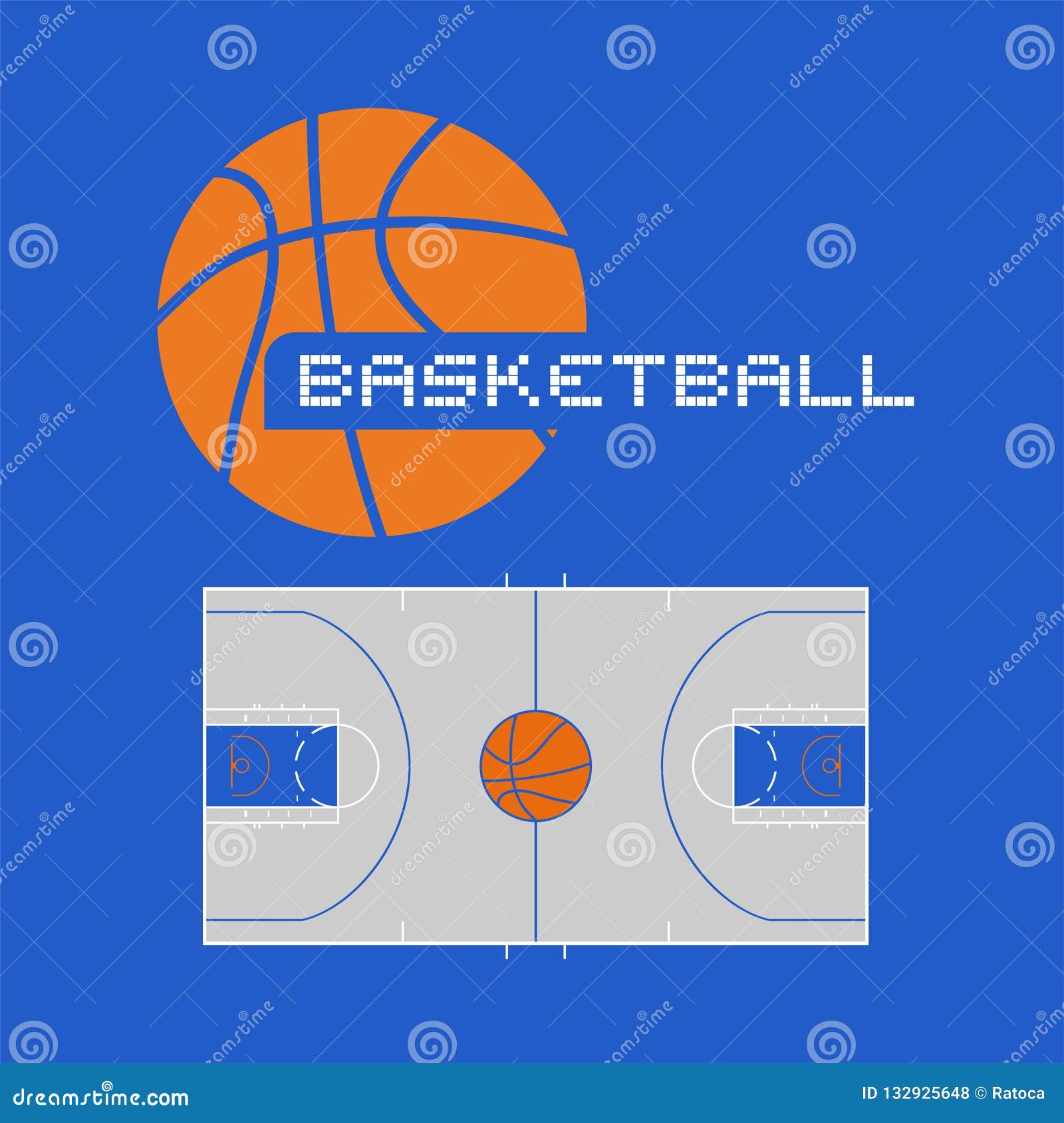 Basketball Court Illustration Stock Vector - Illustration of graphic ...