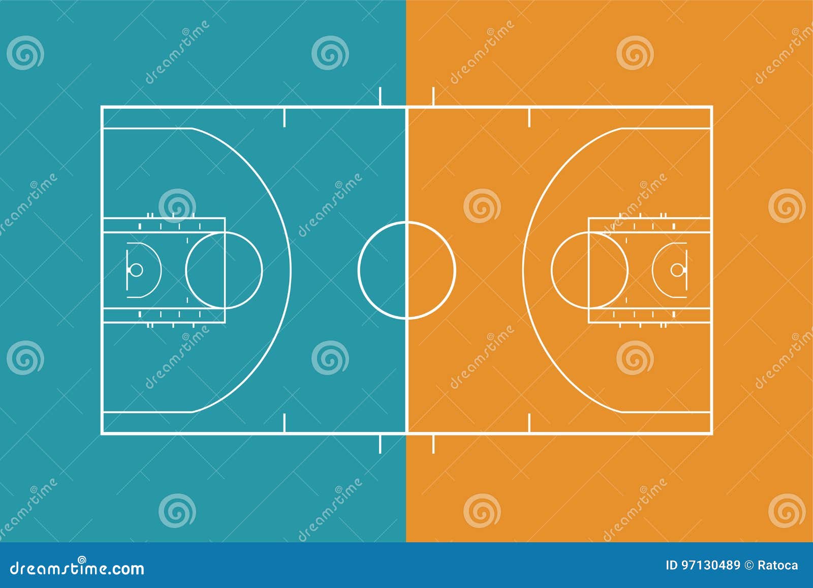 Basketball Court Illustration Stock Vector - Illustration of field ...