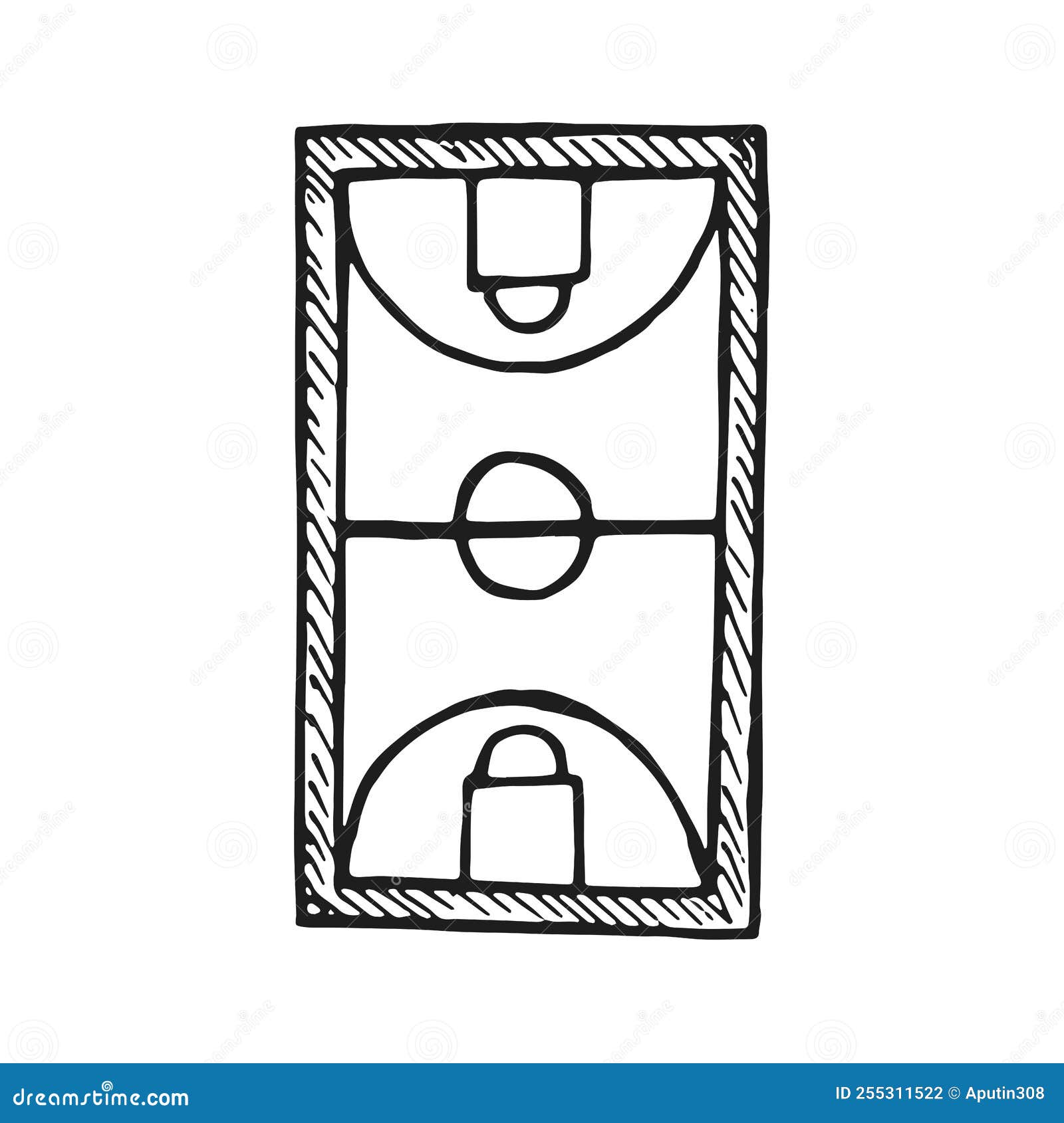 Basketball Court Sketch Vector Illustration Stock Vector - Illustration of game, player: 255311522