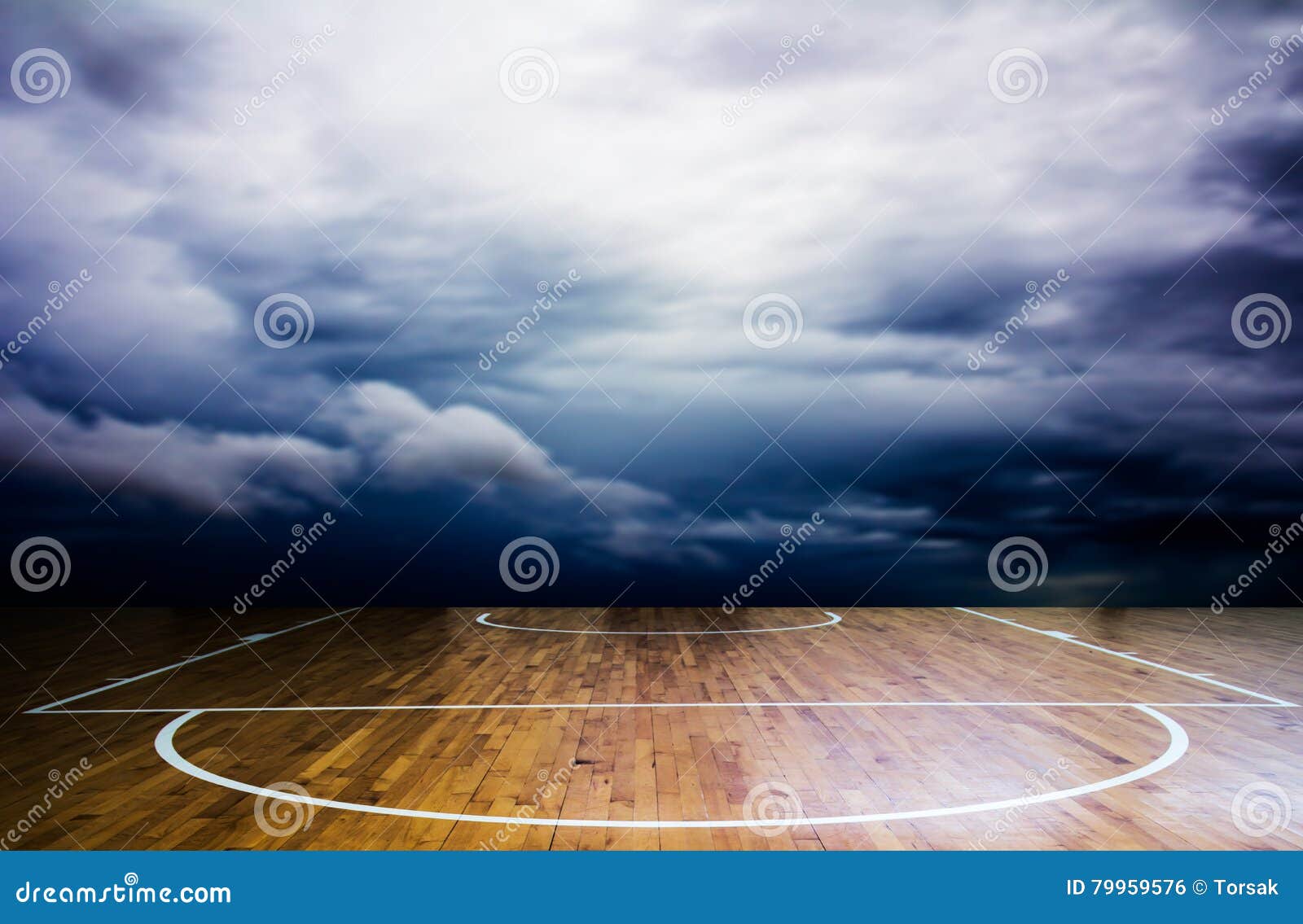 Basketball Court with Storm Stock Photo - Image of court, ball: 79959576
