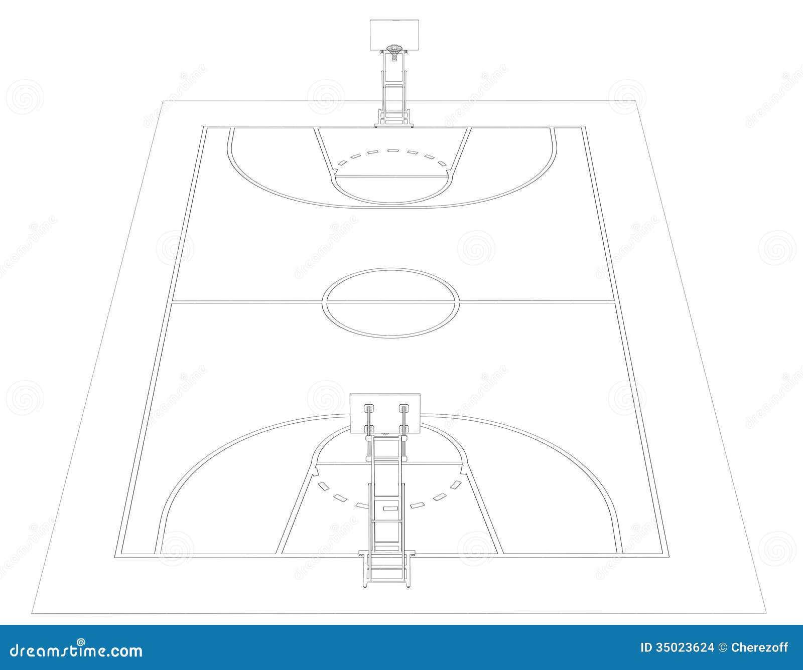 Basketball Court Drawings 3d