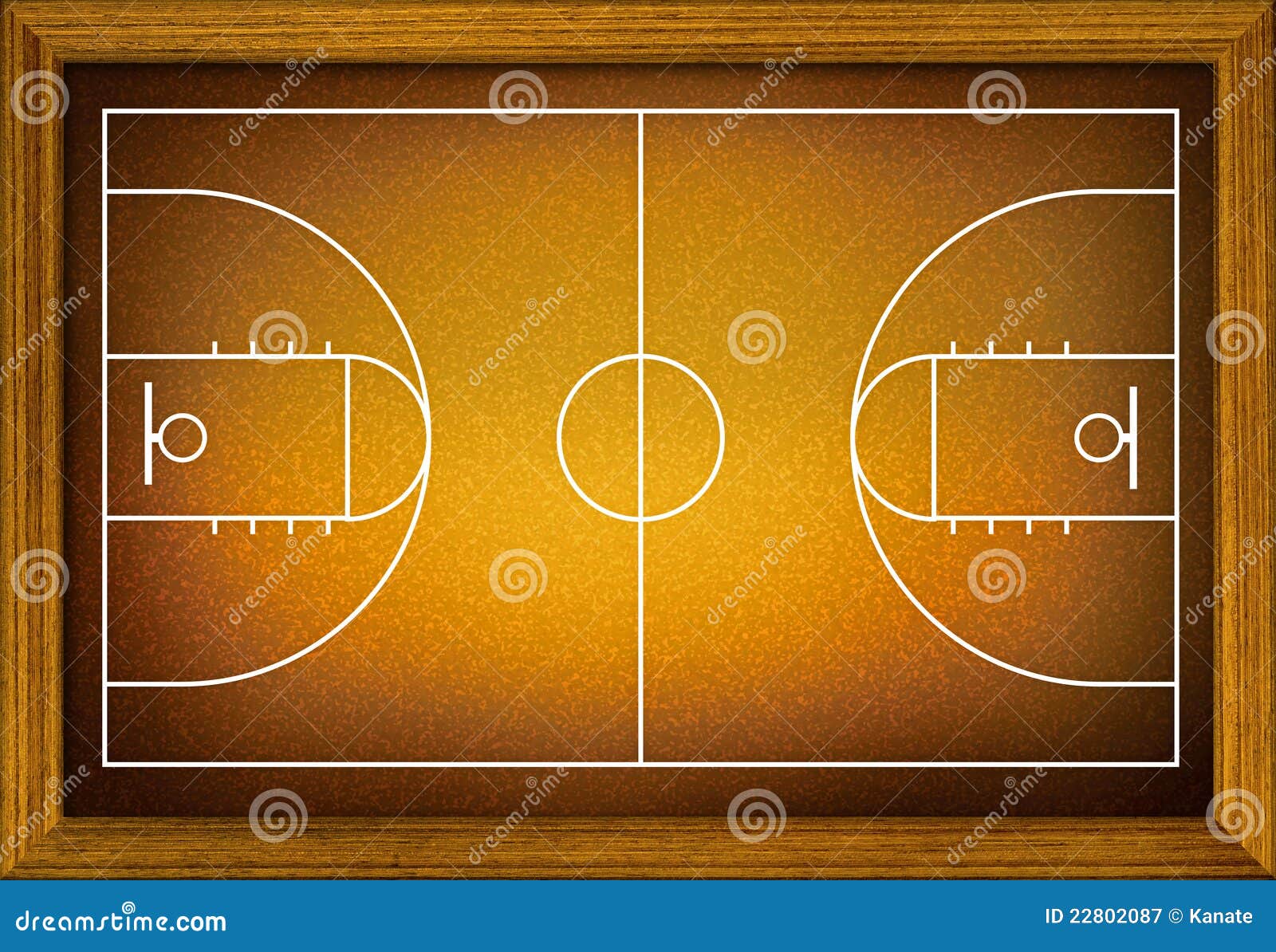 Basketball Court In The Wooden Frame. Royalty Free Stock Photography ...