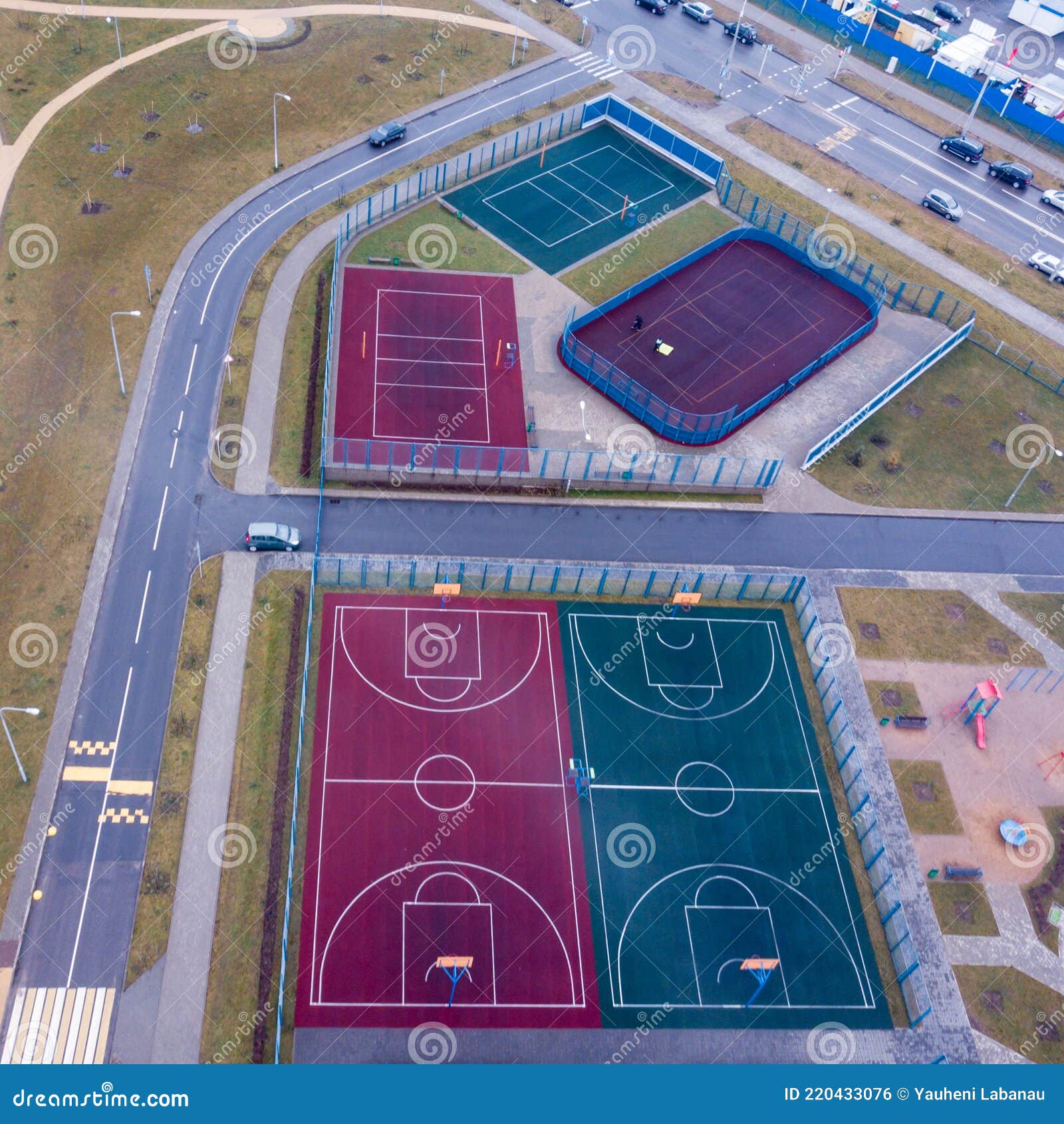 Basketball Courts at the Street Stock Photo - Image of street, park ...