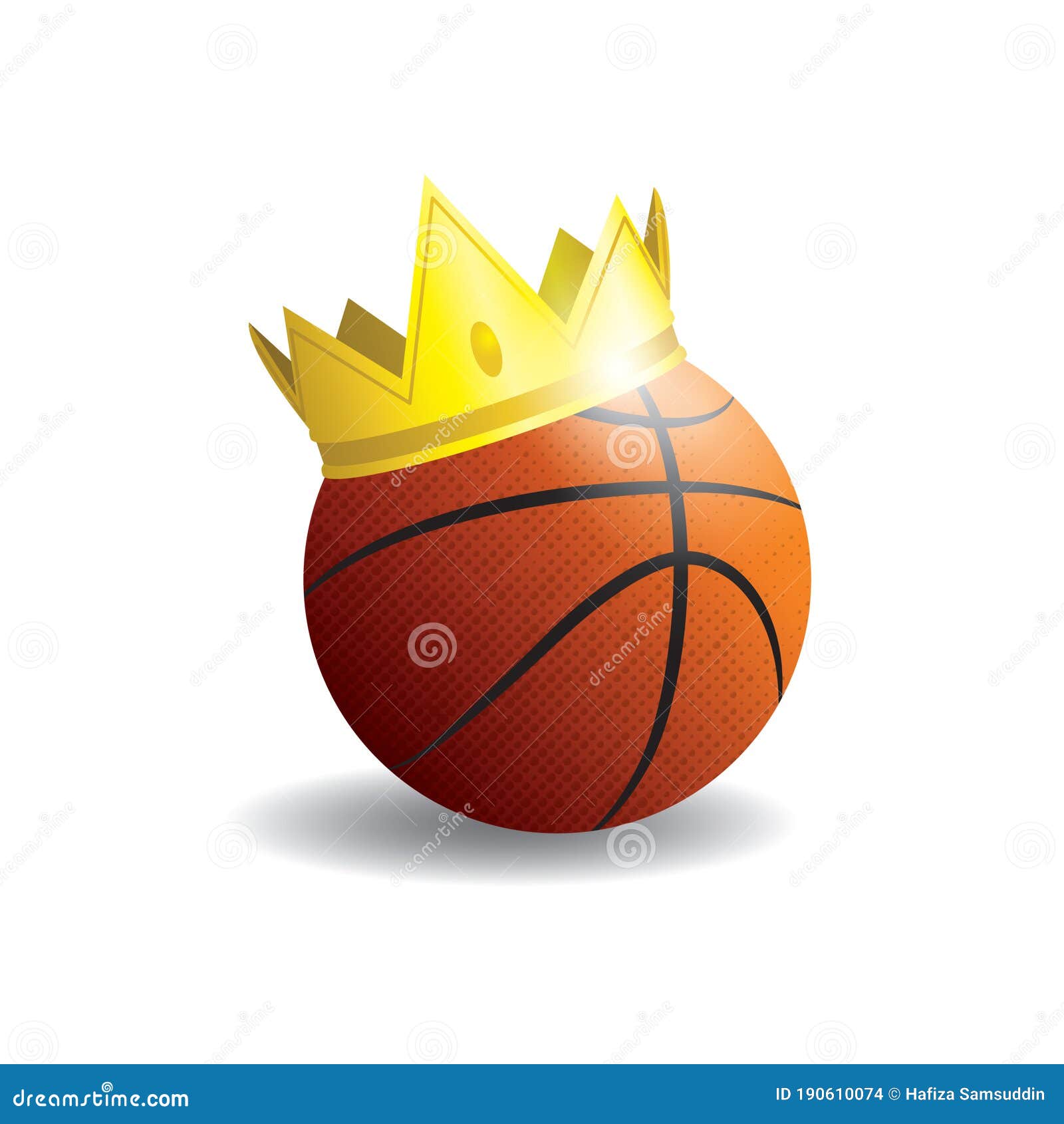 Basketball with Crown. Vector Illustration Decorative Design Stock ...