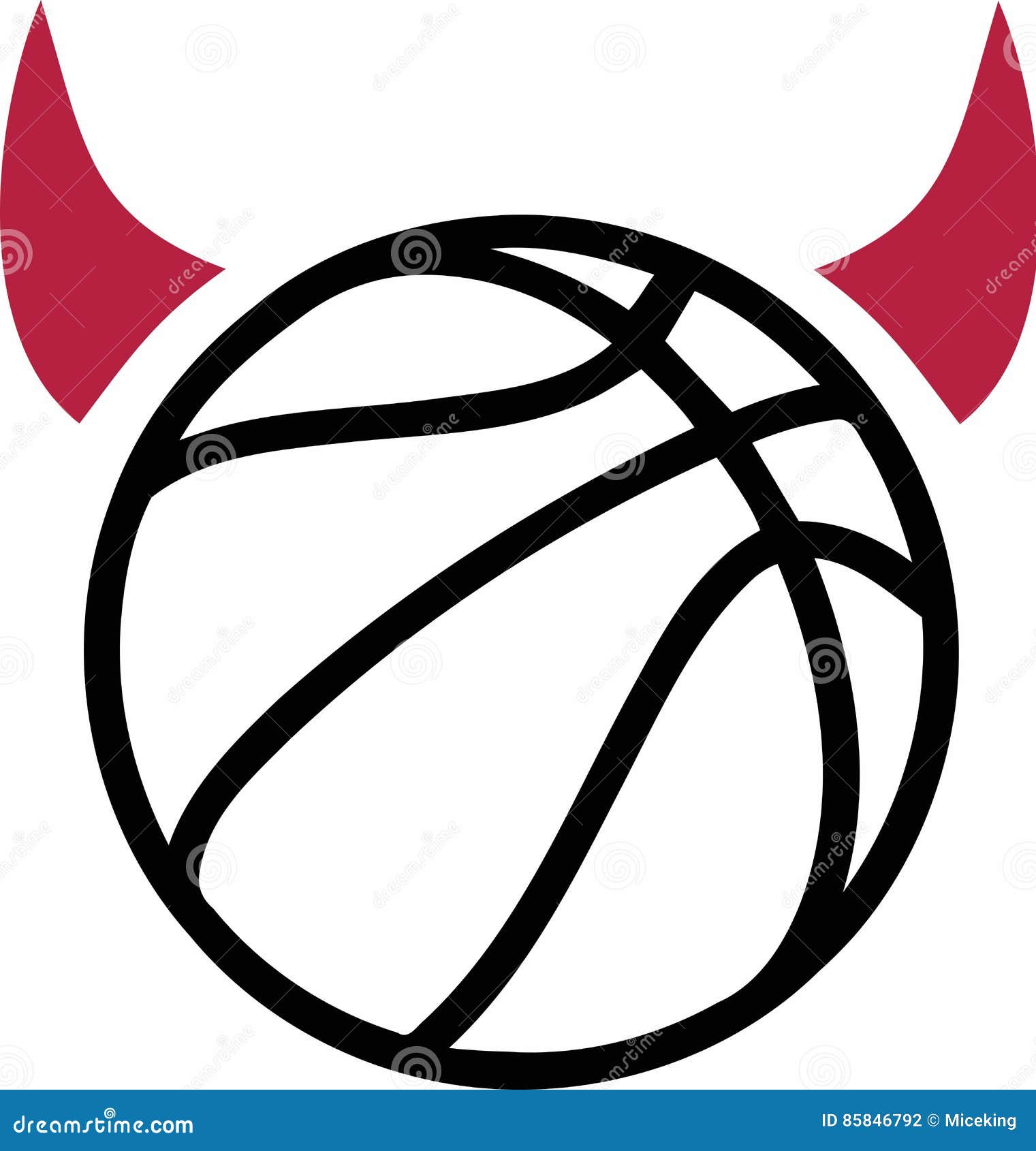Basketball with Devil Horns Stock Vector - Illustration of symbol, ball ...