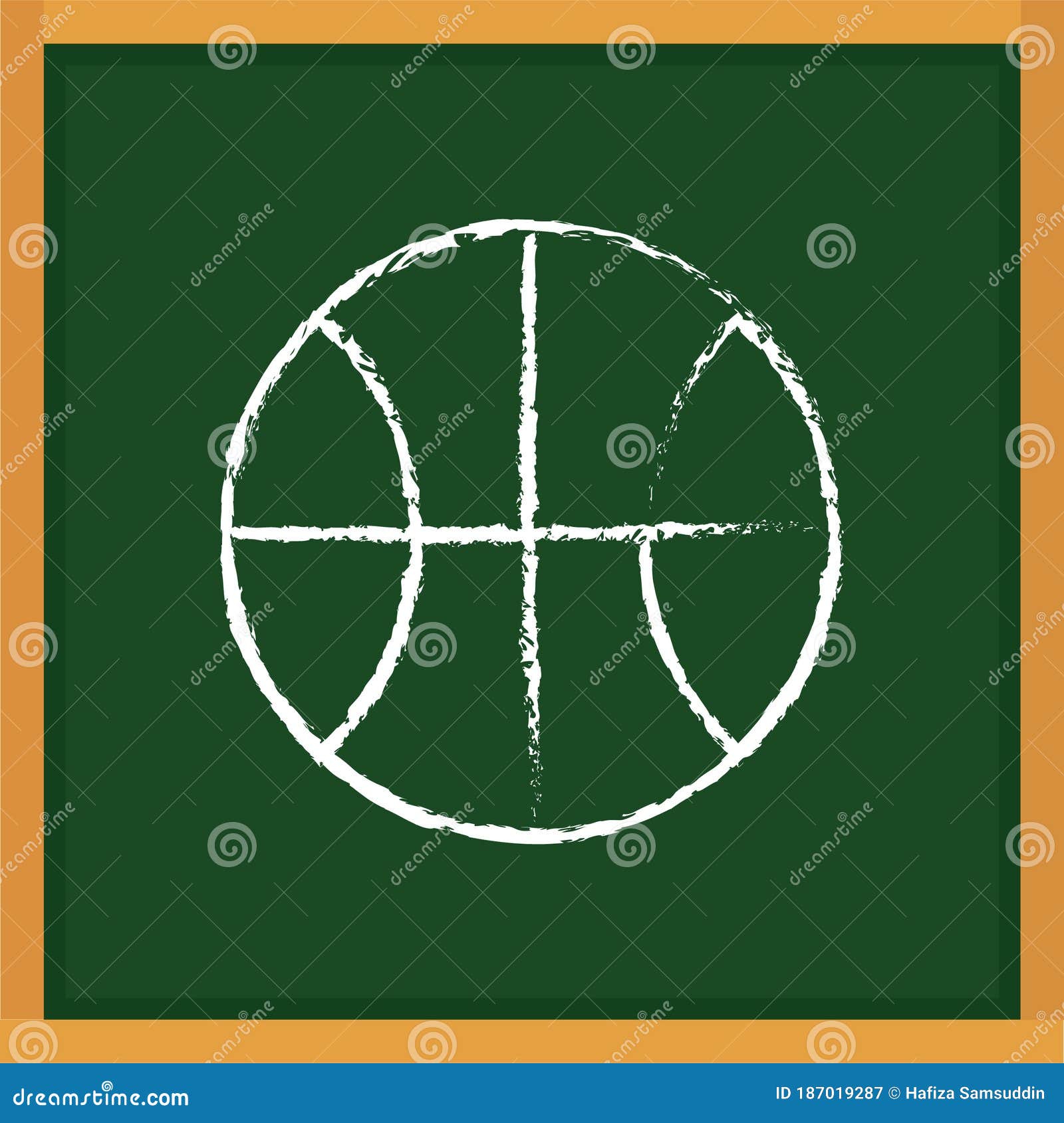 Basketball Drawn on Chalkboard. Vector Illustration Decorative Design ...