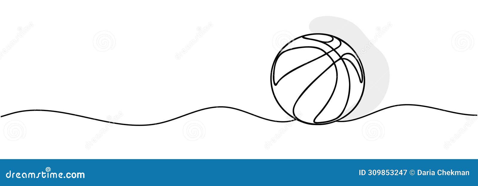 A Basketball is Drawn in One Line. Continuous Drawing of Ball Lines ...