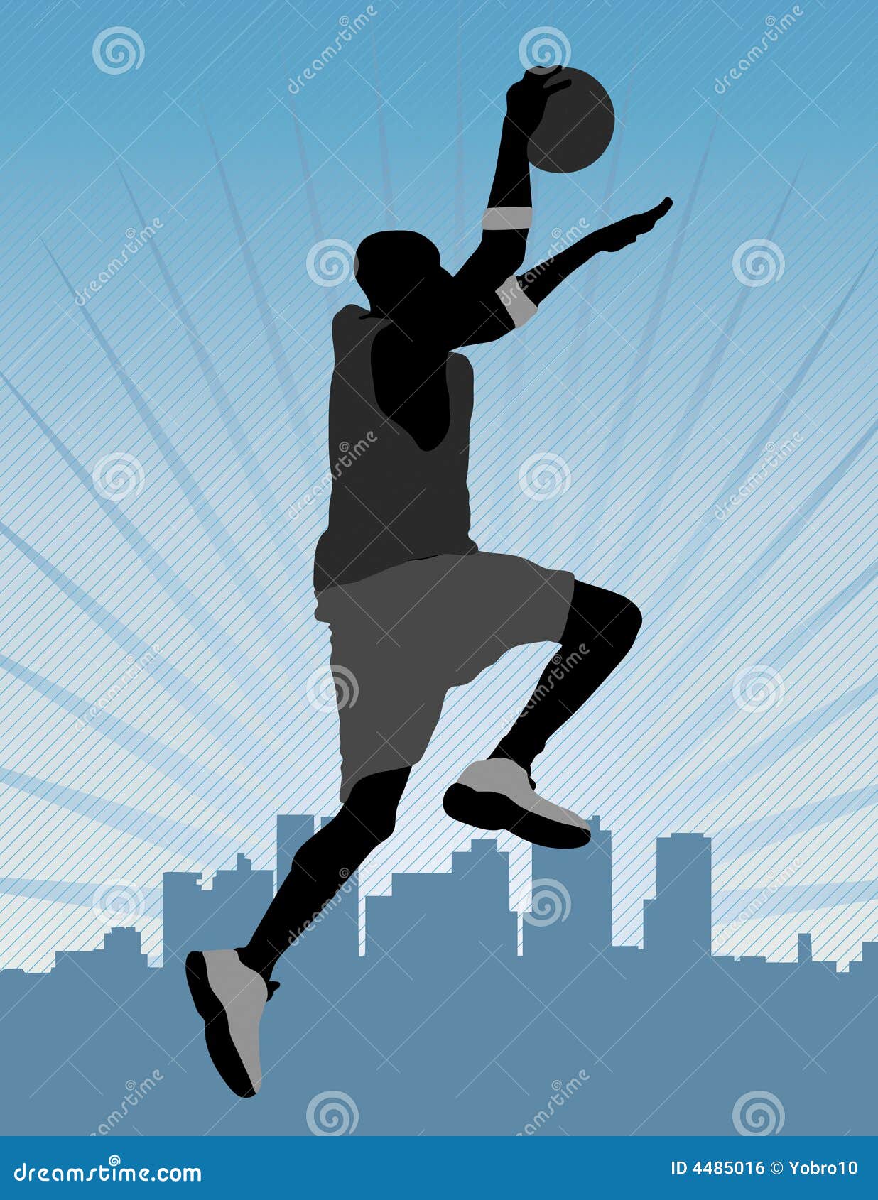 Art Basketball Dunk Cartoon Vector | CartoonDealer.com #55980489