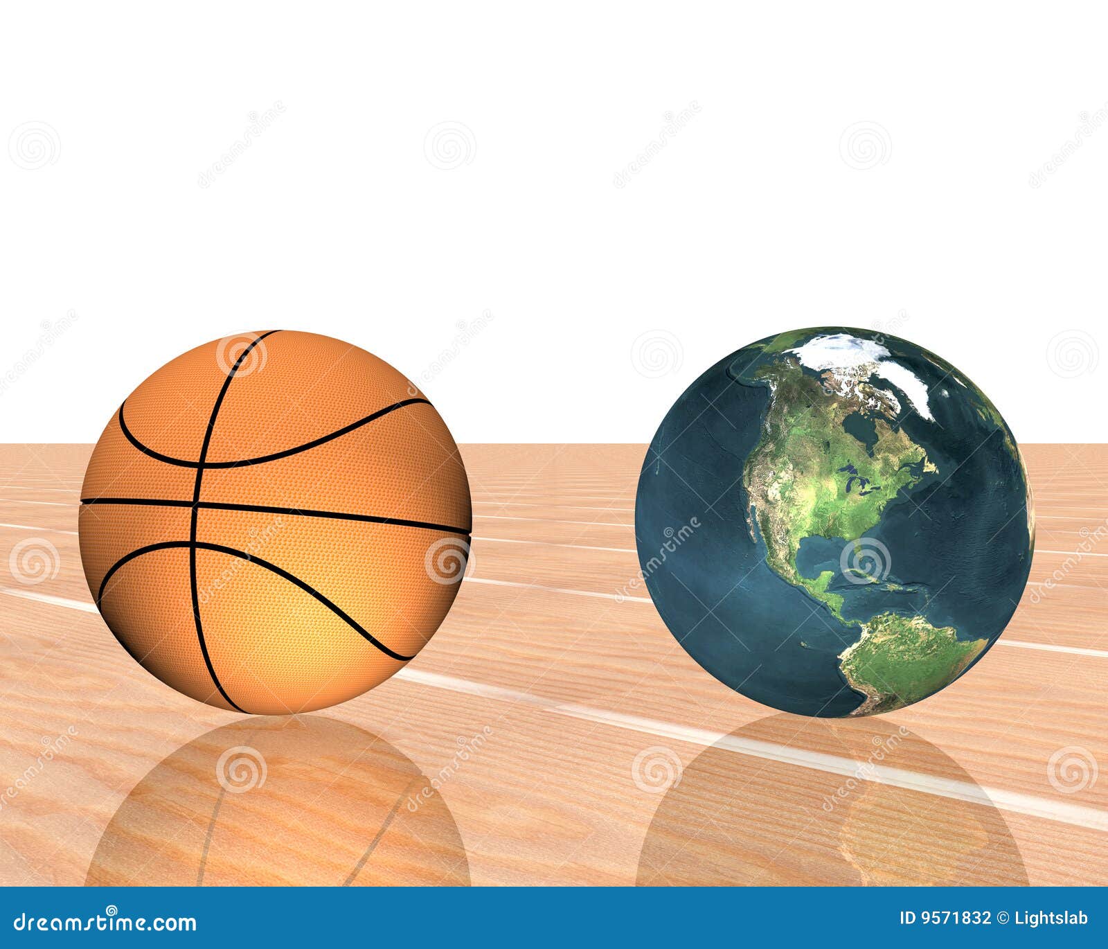 Basketball with earth stock illustration. Illustration of shoot - 9571832
