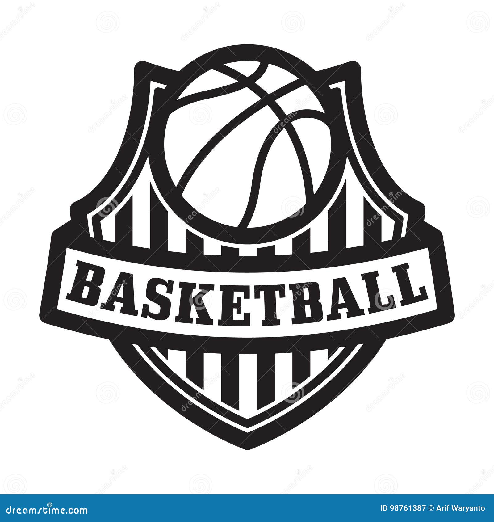 BASKETBALL EMBLEM stock vector. Illustration of basketball - 98761387