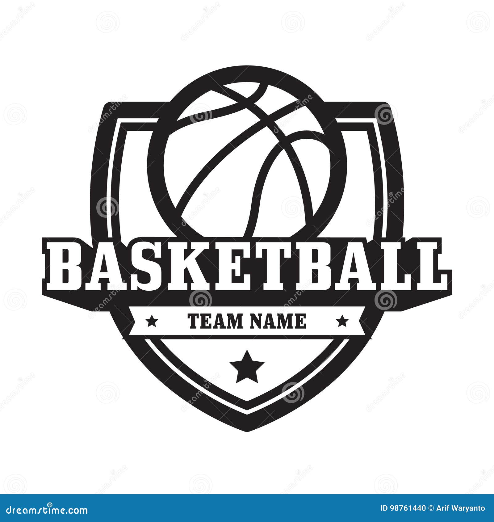BASKETBALL EMBLEM stock vector. Illustration of black - 98761440