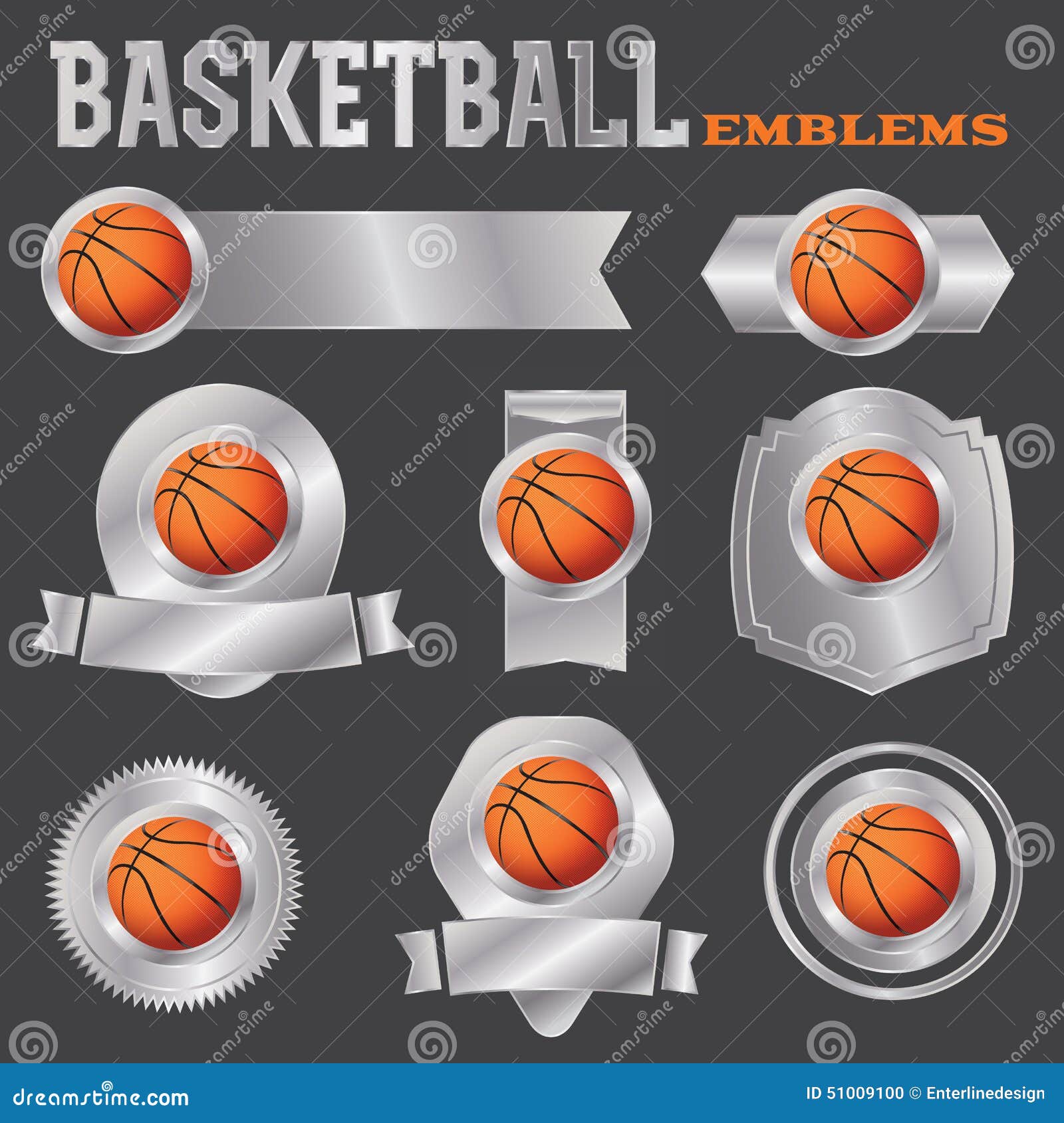 Basketball Emblems Illustration Stock Vector - Illustration of ...