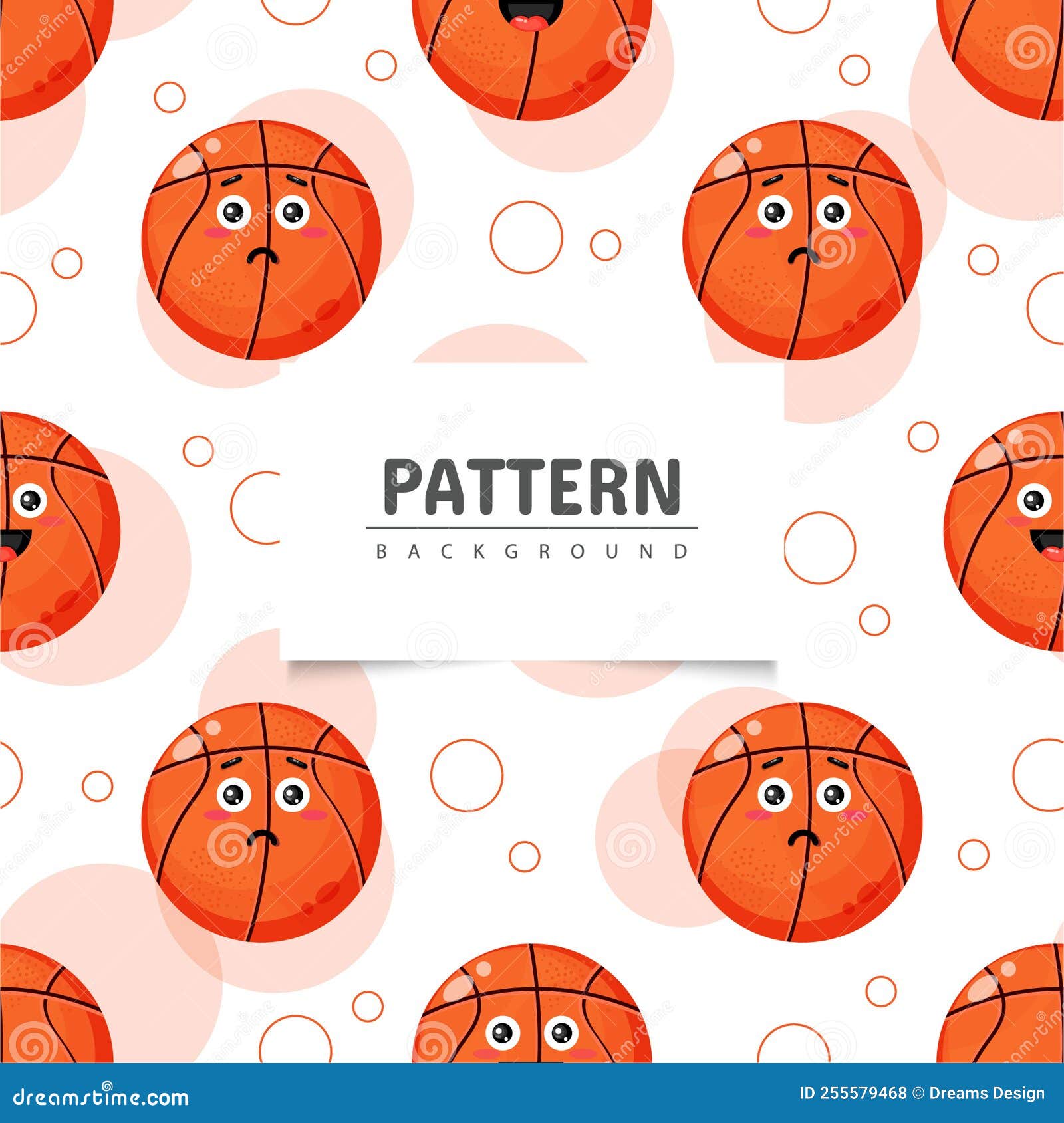 Basketball With Emoticon Seamless Pattern Vector Illustration ...