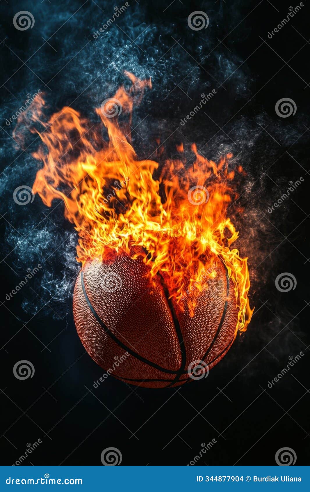 A Basketball Engulfed in Flames, Creating a Dramatic Visual Effect ...