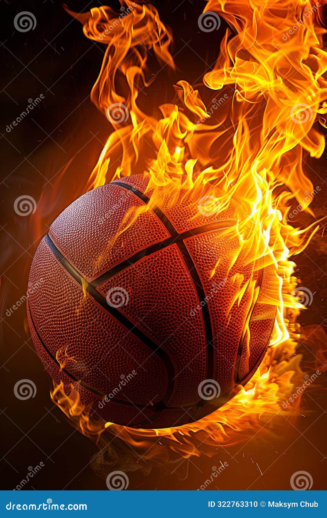 Basketball Engulfed in Flames, Symbolizing Danger and Excitement ...