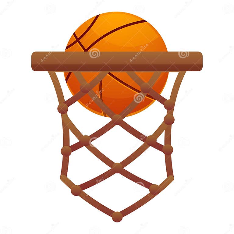 Basketball is Falling into the Hoop during a Basketball Game Stock ...