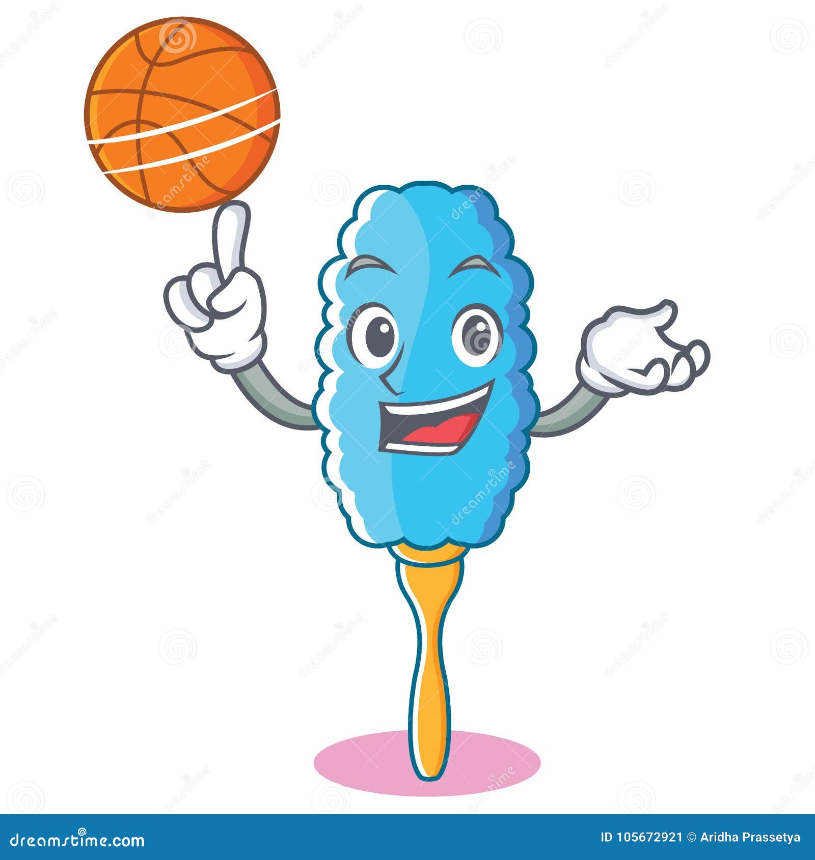 With Basketball Feather Duster Character Cartoon Stock Vector ...