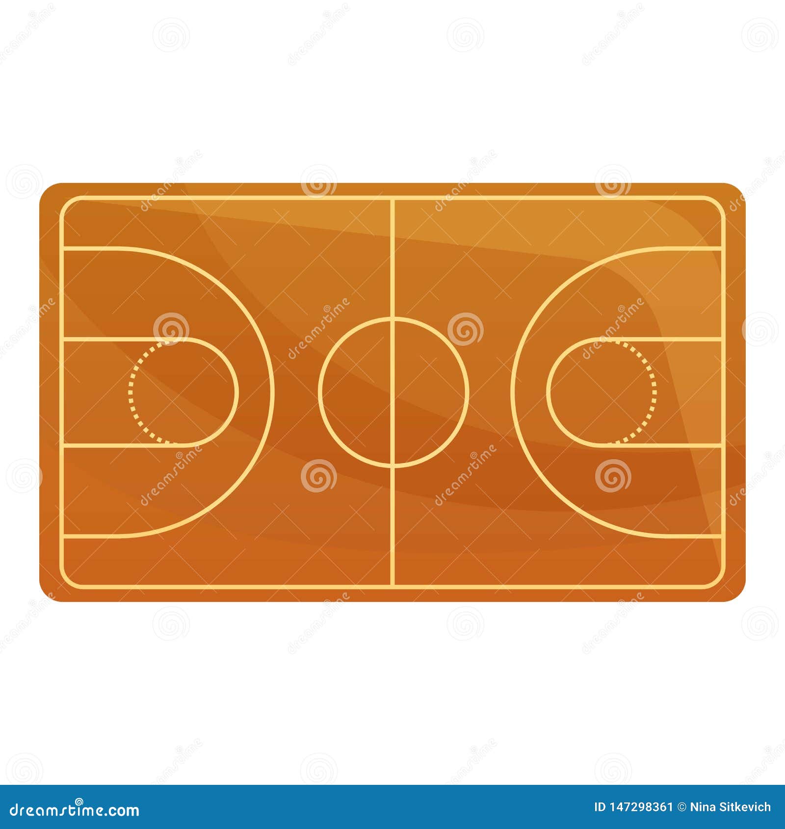 Basketball Field Icon, Cartoon Style Stock Vector - Illustration of ...