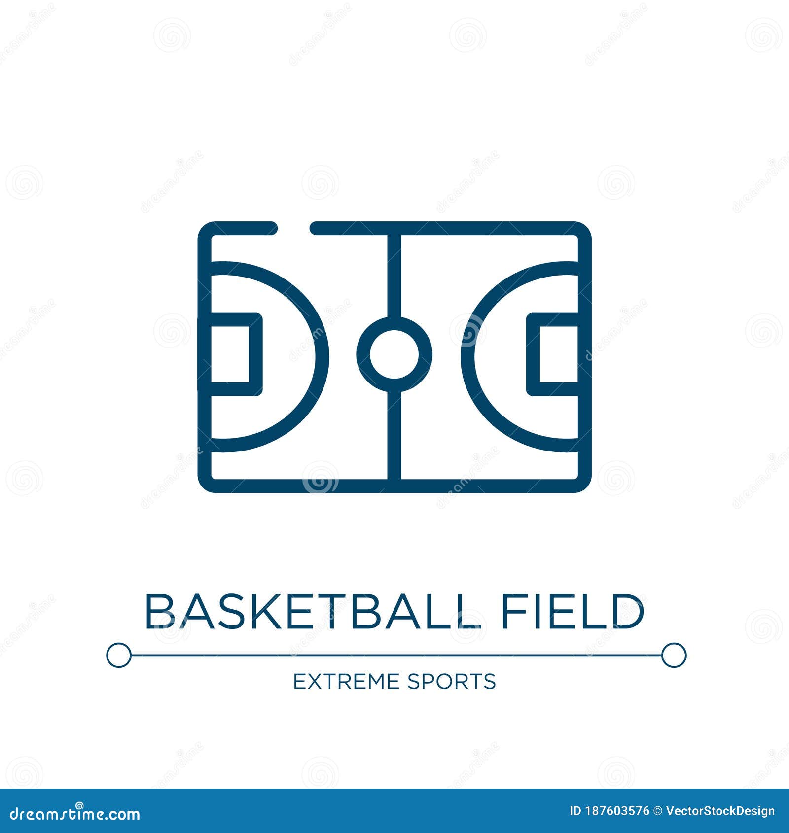 Basketball Field Icon. Linear Vector Illustration from Basketball ...