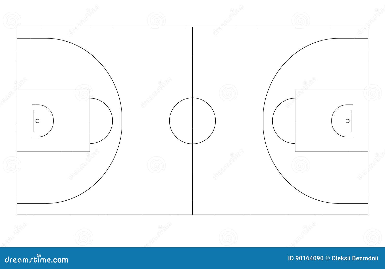 Basketball Field Flat Design, Vector Of Basketball Court And Layout ...