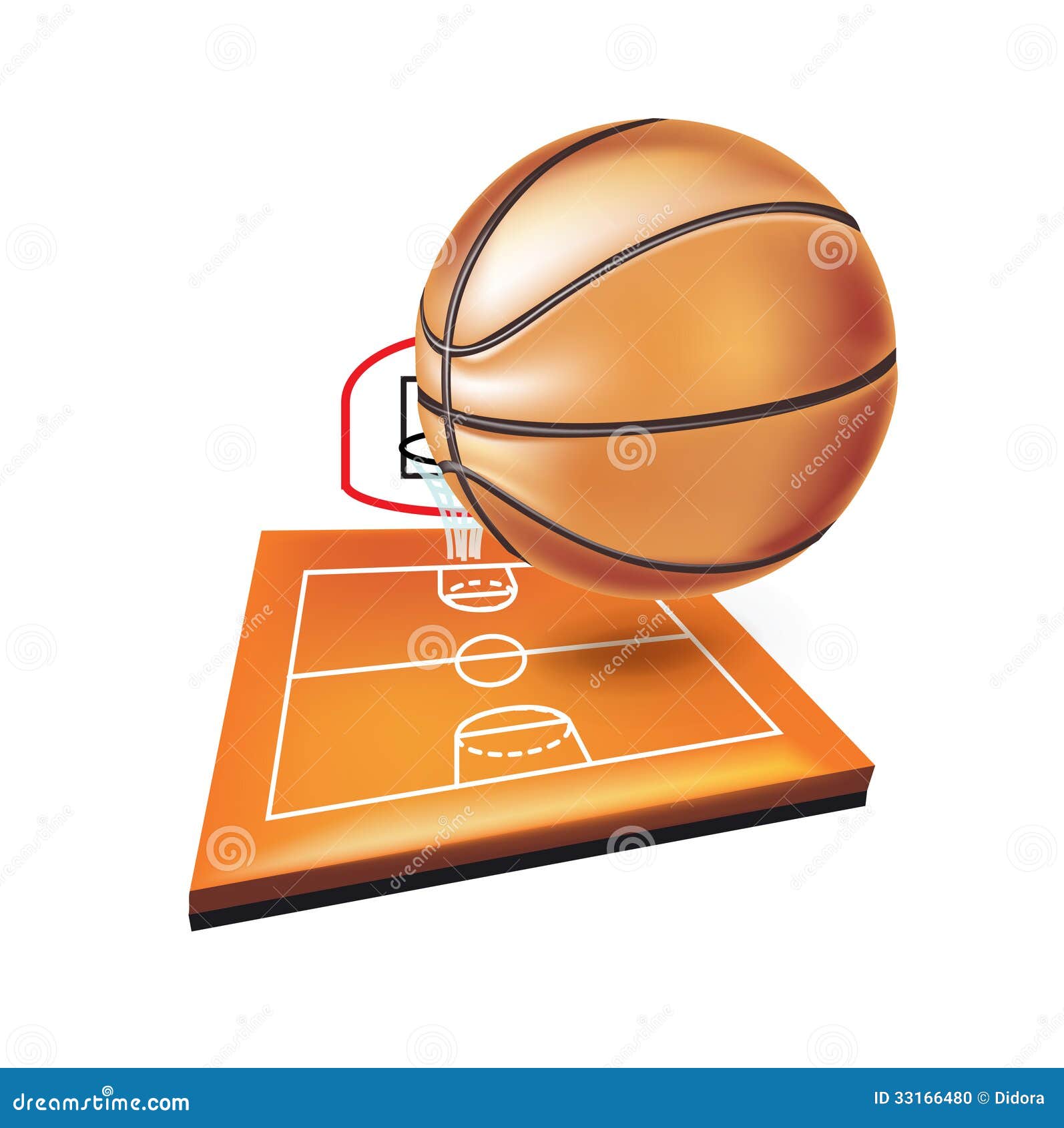 Basketball with Field and Panel Stock Vector - Illustration of ...