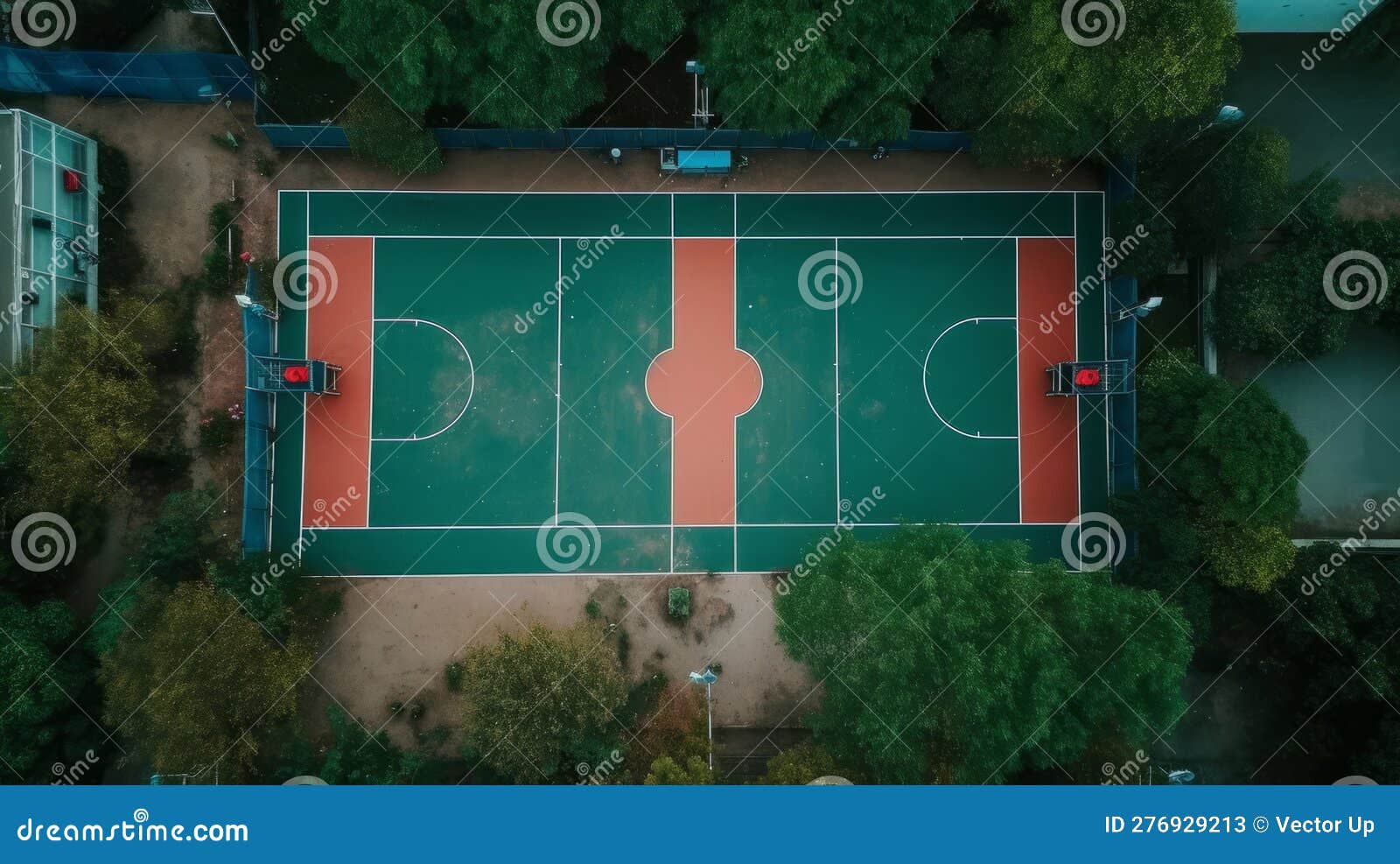 Basketball Field Top View. Generative AI Stock Illustration ...
