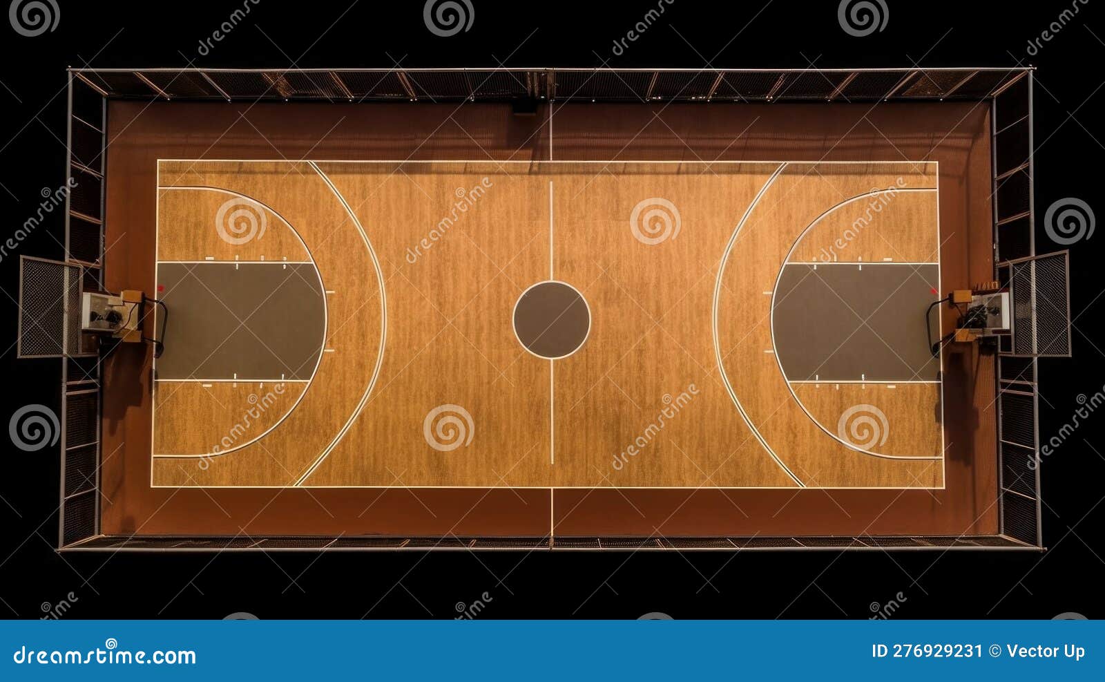 Basketball Field Top View. Generative AI Stock Illustration ...