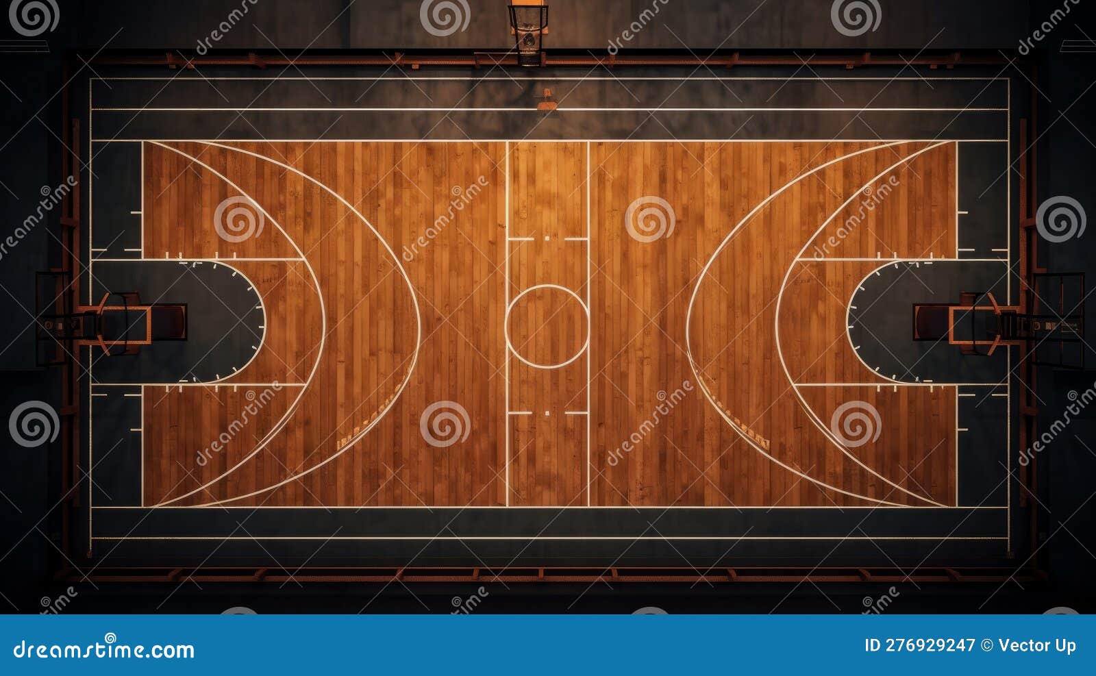 Basketball Field Top View. Generative AI Stock Illustration ...