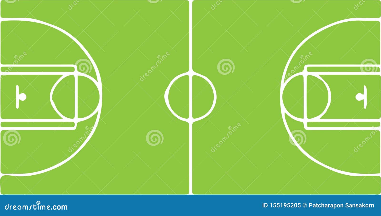 Basketball Field Vector On White Background Stock Vector - Illustration ...