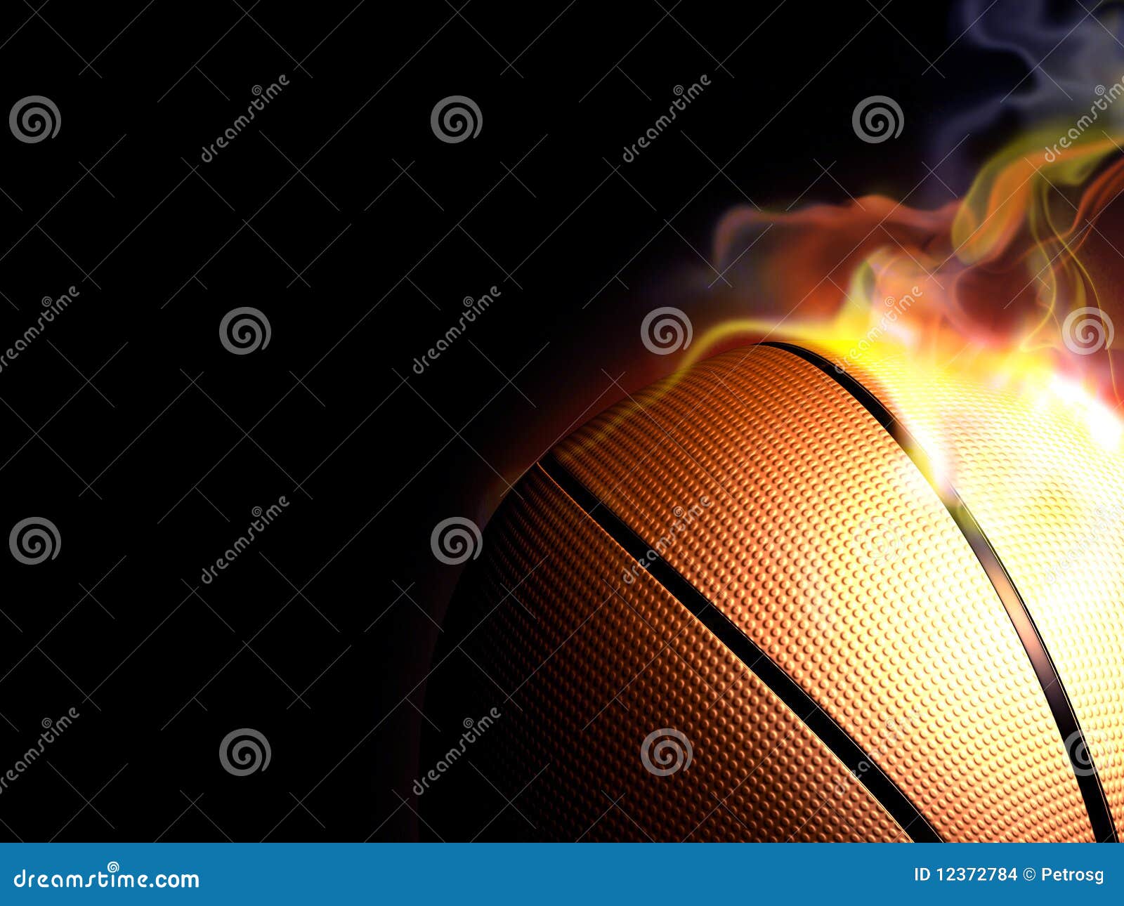 Basketball on fire stock illustration. Illustration of points - 12372784